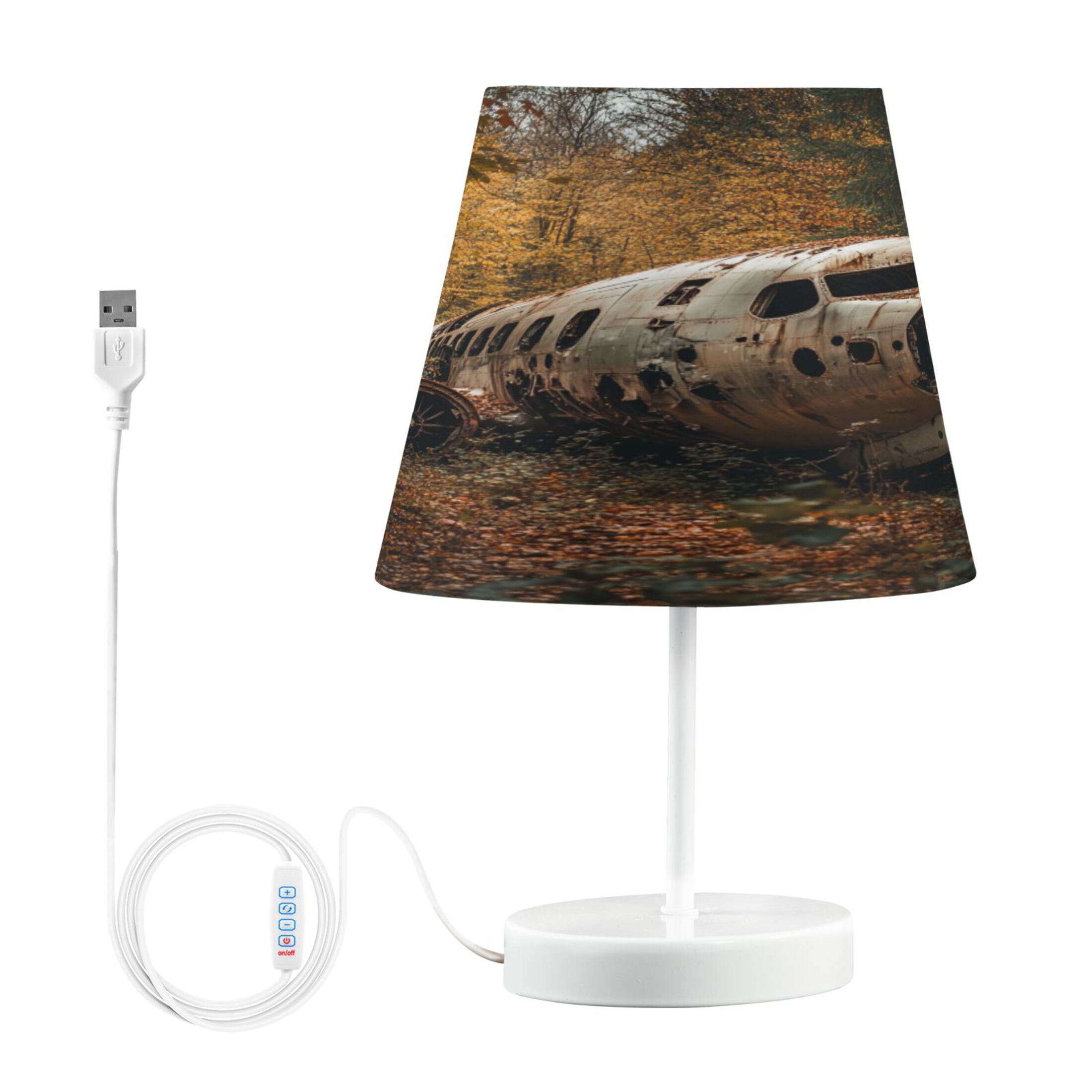 WOBOGO Abandoned Airplane Table Lamps Bedroom 3-Speed Dimmable Farm ...