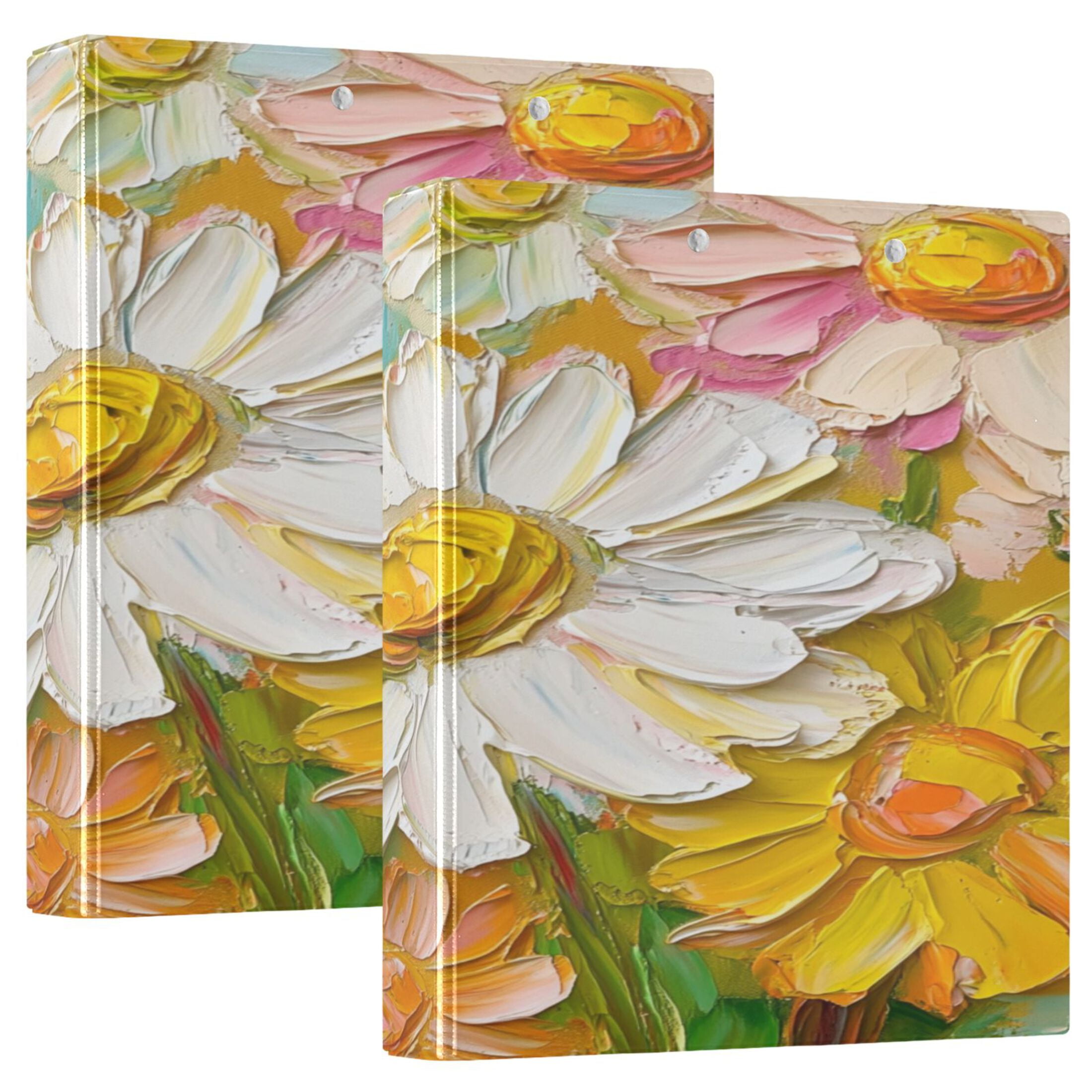WOBOGO Abstract Oil Painting Flowers File Folders Extra Large Capacity ...