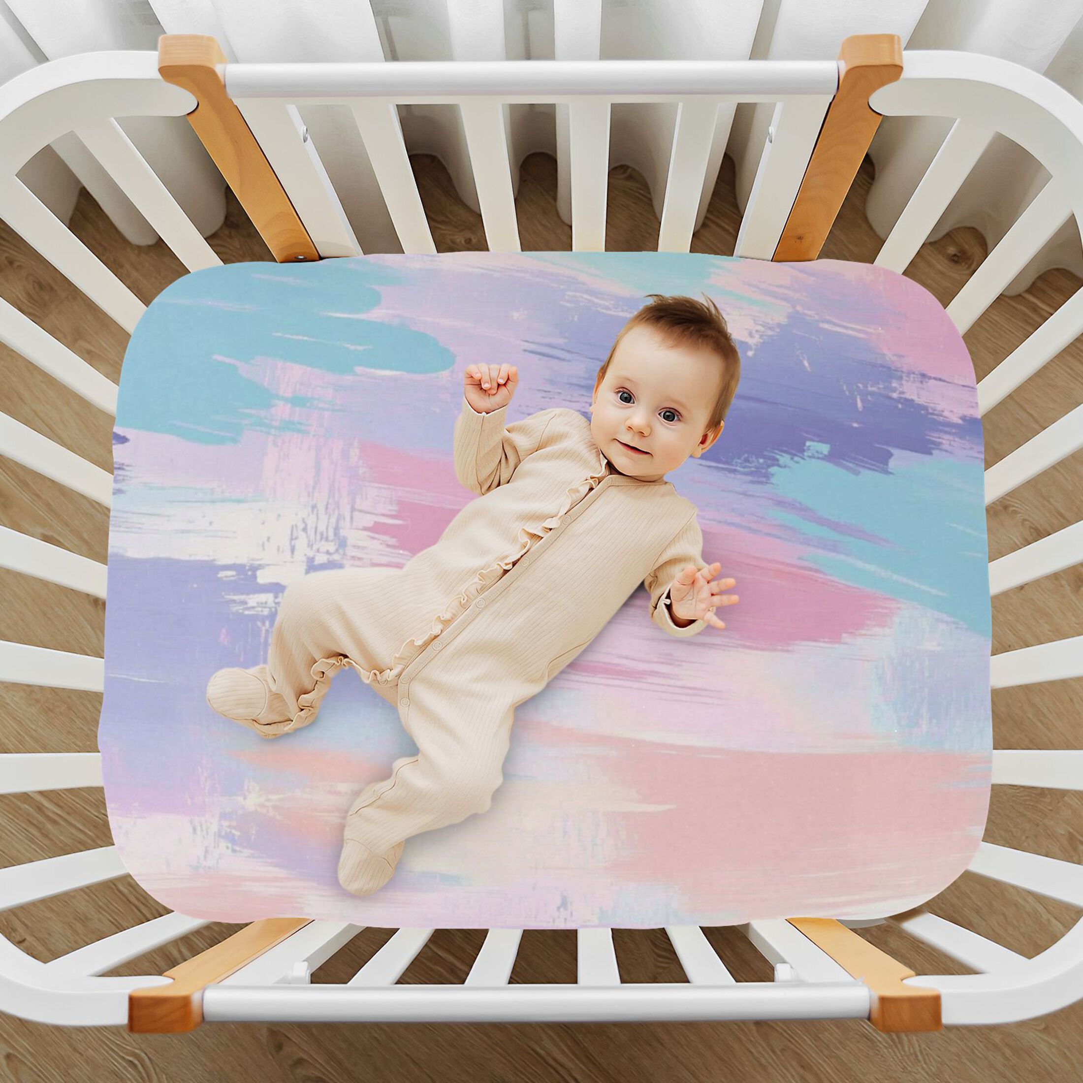 WOBOGO Abstract Paste Baby Crib Sheets Super Soft Microfiber Playard ...