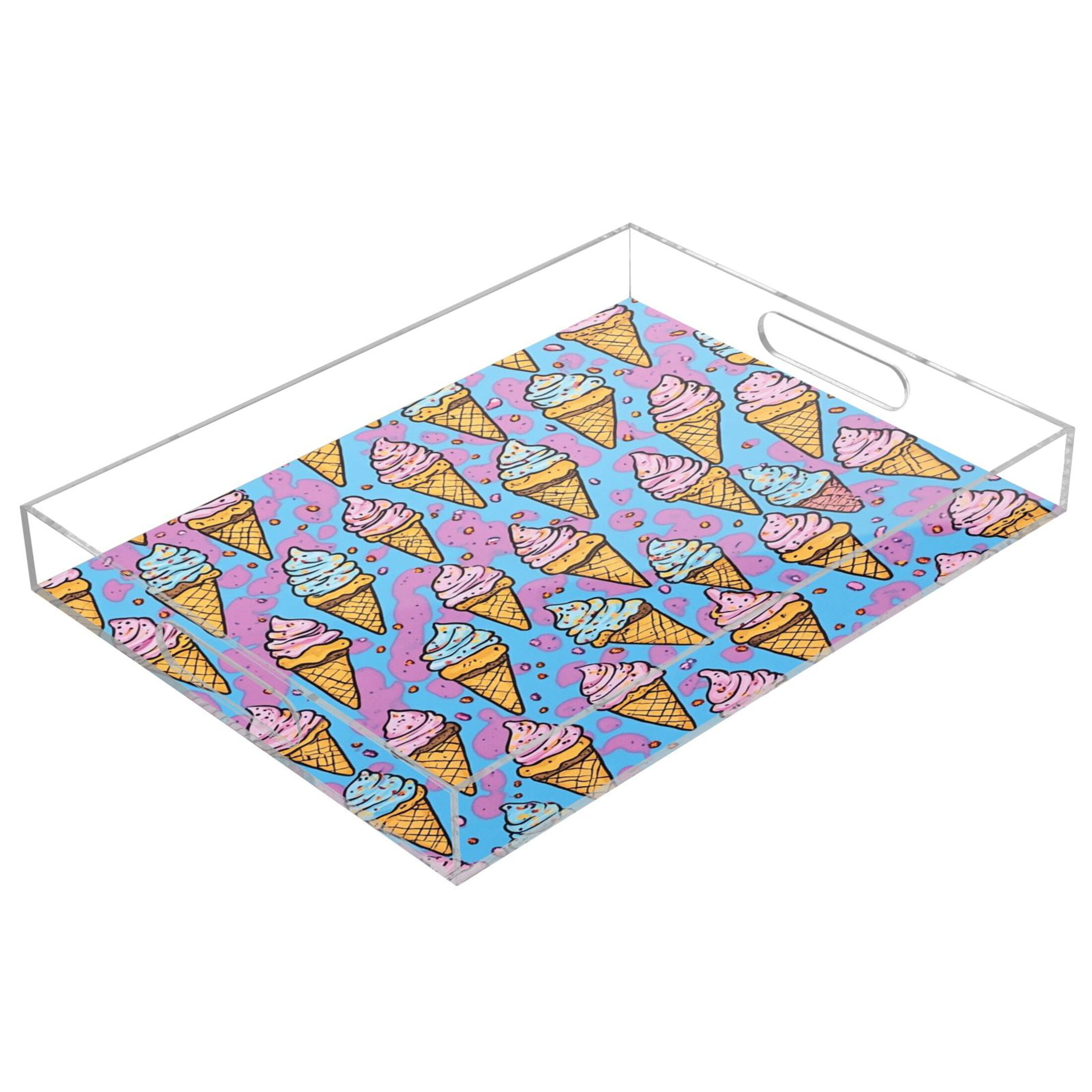 WOBOGO Acrylic Serving Trays 15.7x11.8 Inch Spill Proof Clear ...