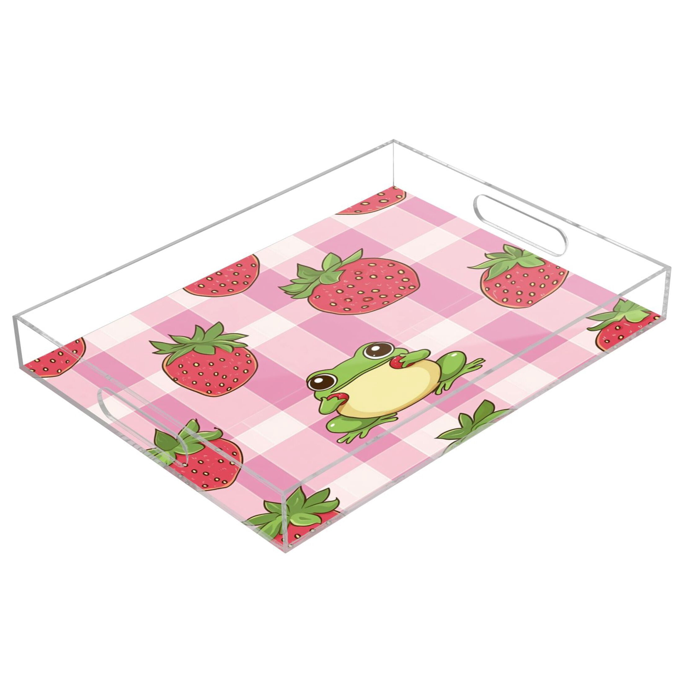 WOBOGO Acrylic Serving Trays 15.7x11.8 Inch Spill Proof Clear ...