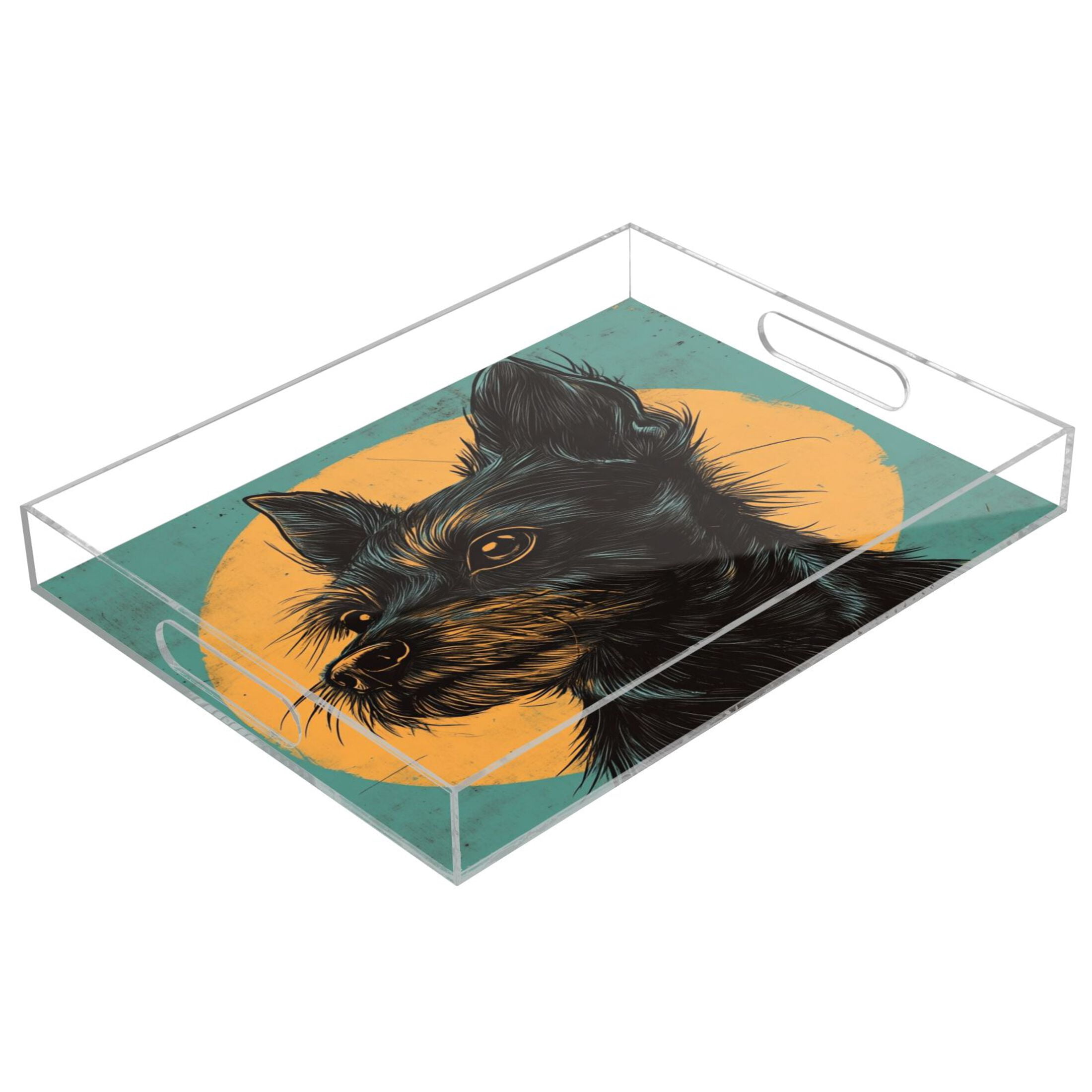 WOBOGO Acrylic Serving Trays 15.7x11.8 Inch Spill Proof Clear ...