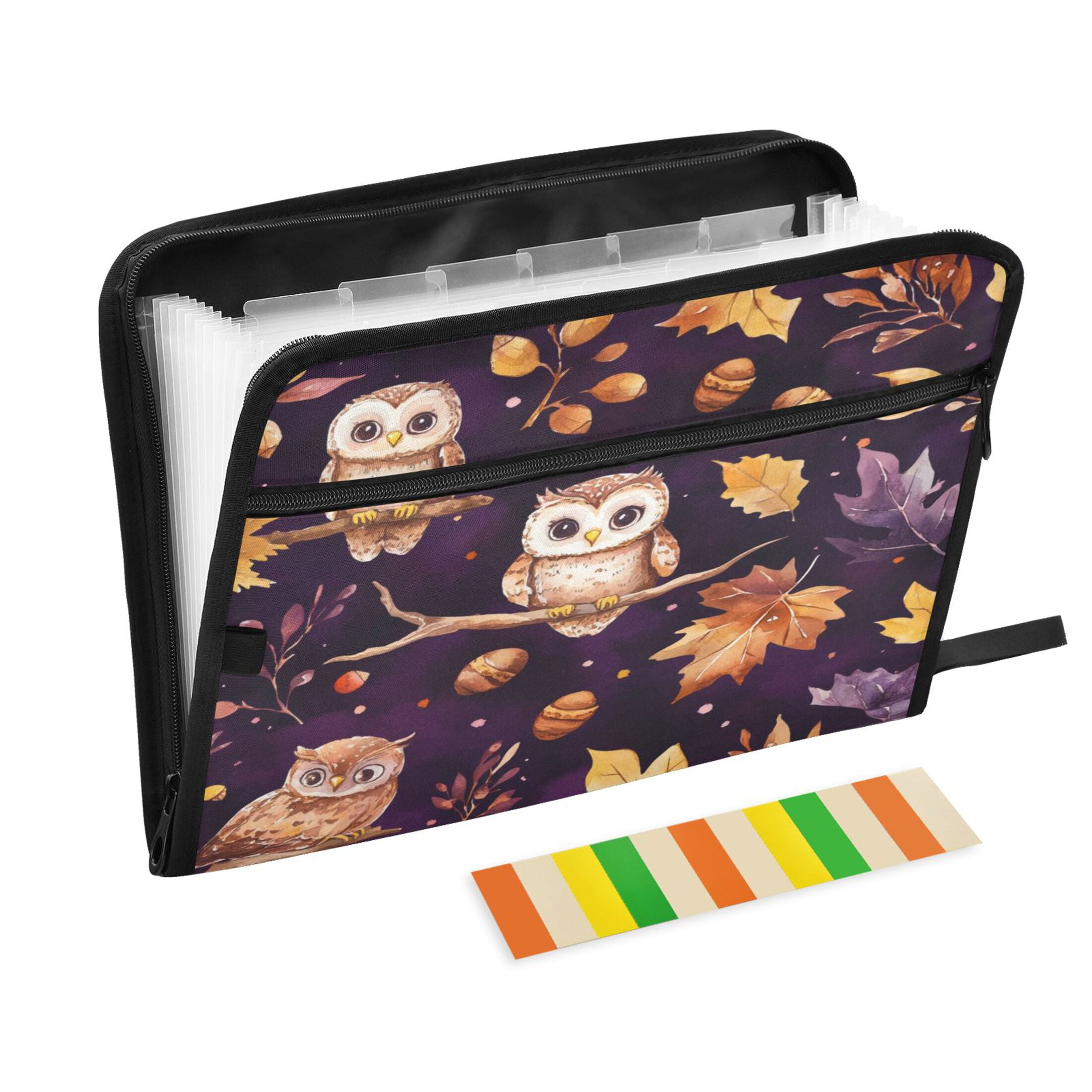 WOBOGO Adorable Baby Owls and Acorns Pattern Expanding File Folder ...