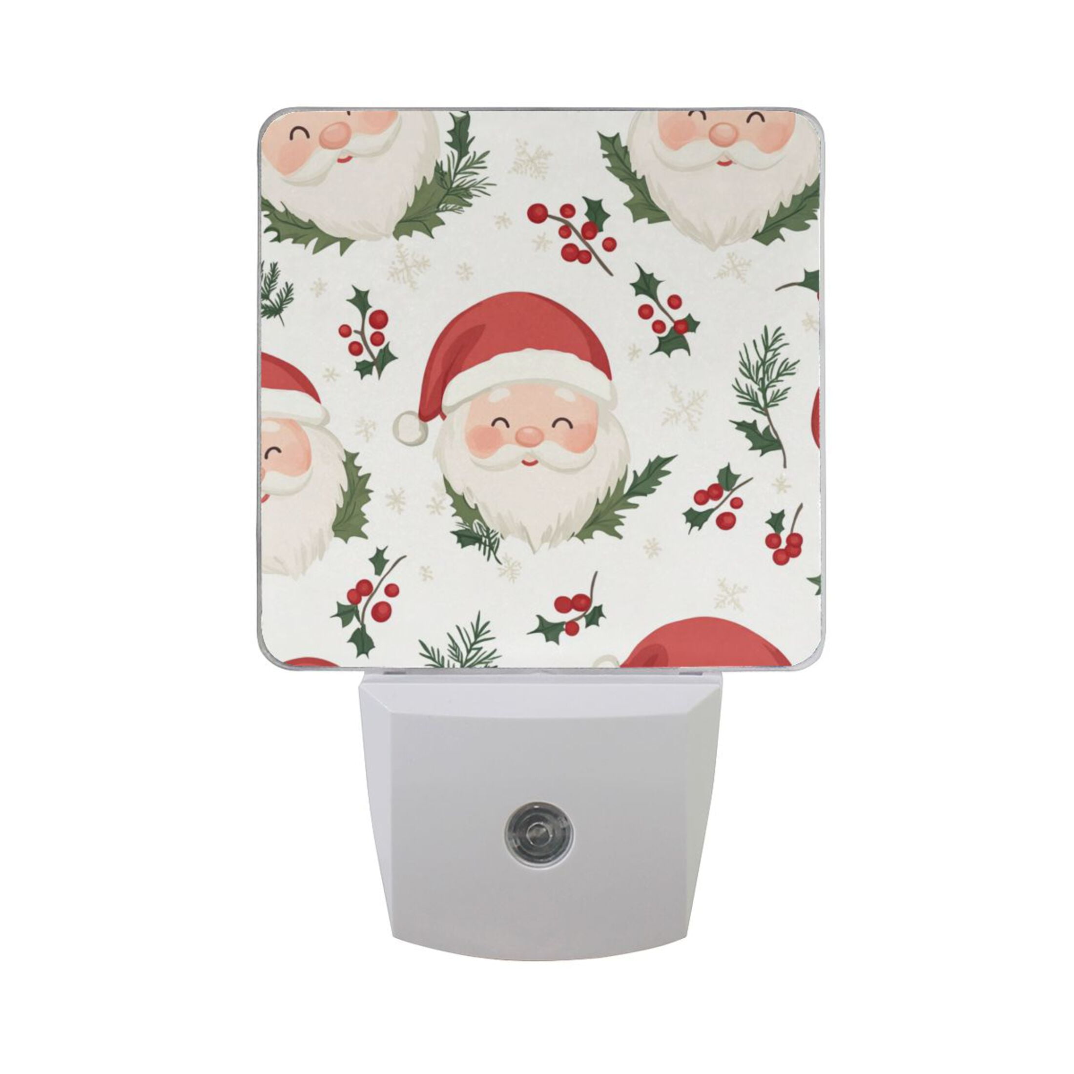 WOBOGO Adorable Cartoon Santa Claus Faces LED Night Light 2 Pcs Set 0.5 ...