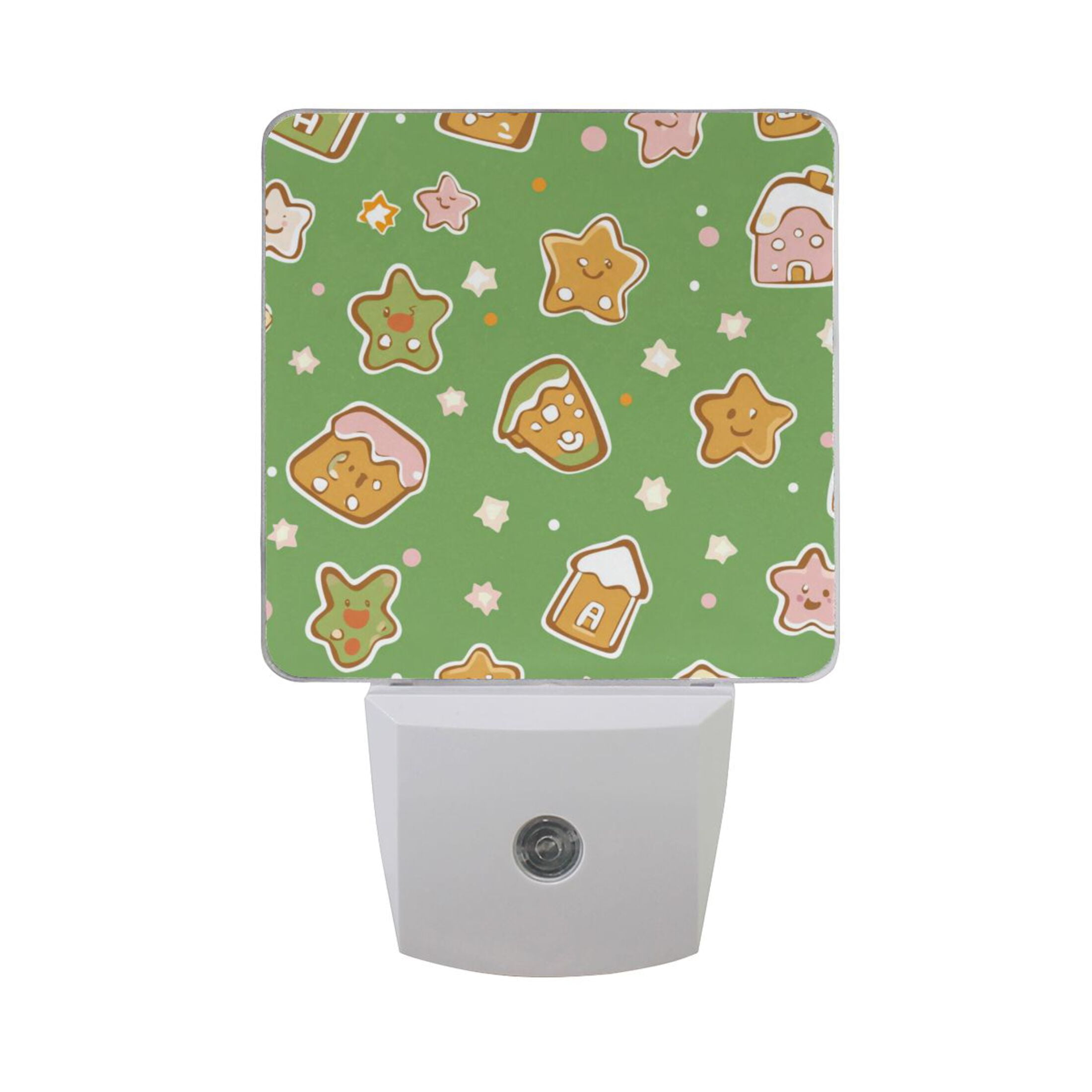 WOBOGO Adorable Star House Grenn Pattern LED Night Light 2 Pcs Set 0.5 ...