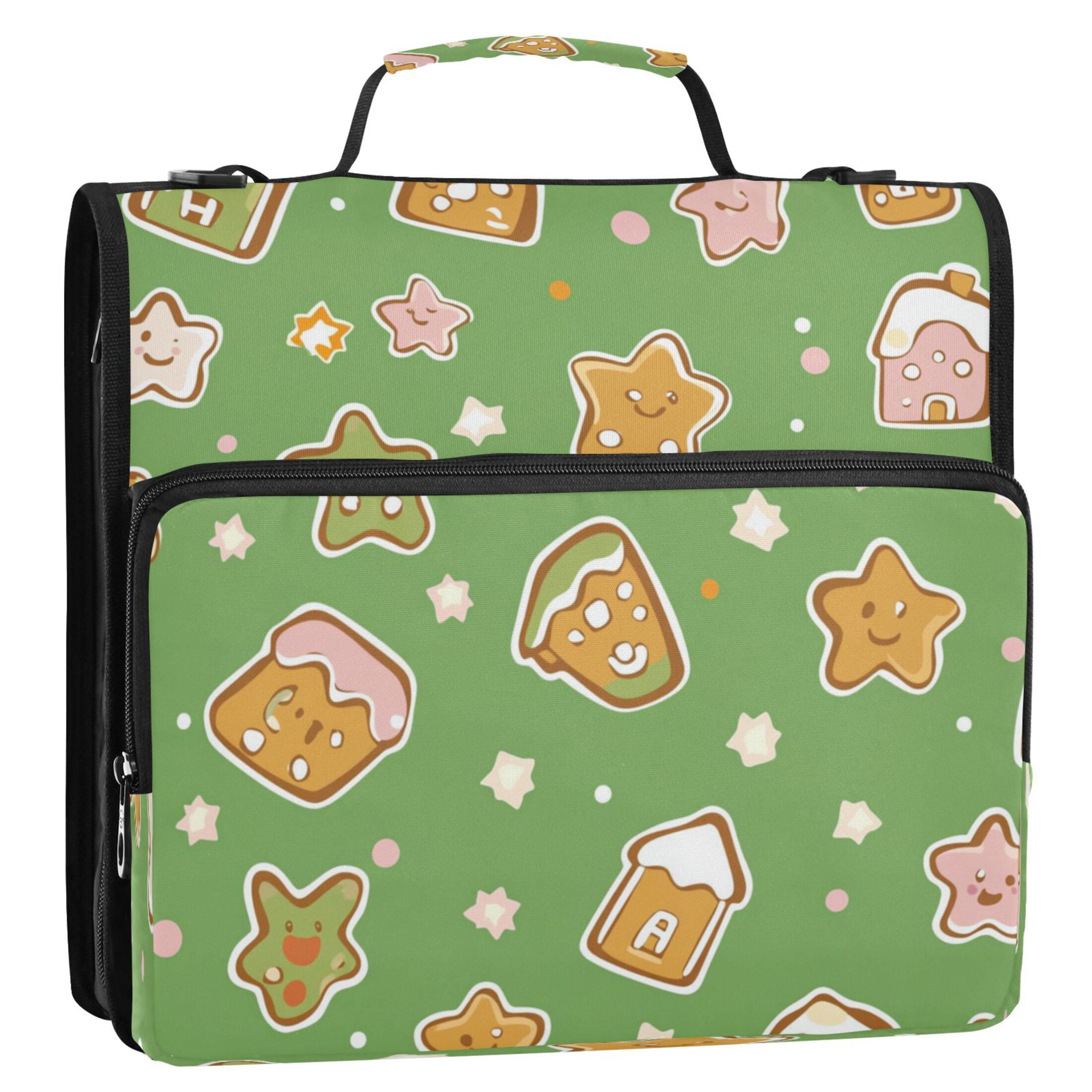 WOBOGO Adorable Star House Grenn Pattern Ring Binder Bag 1.5in Folder ...