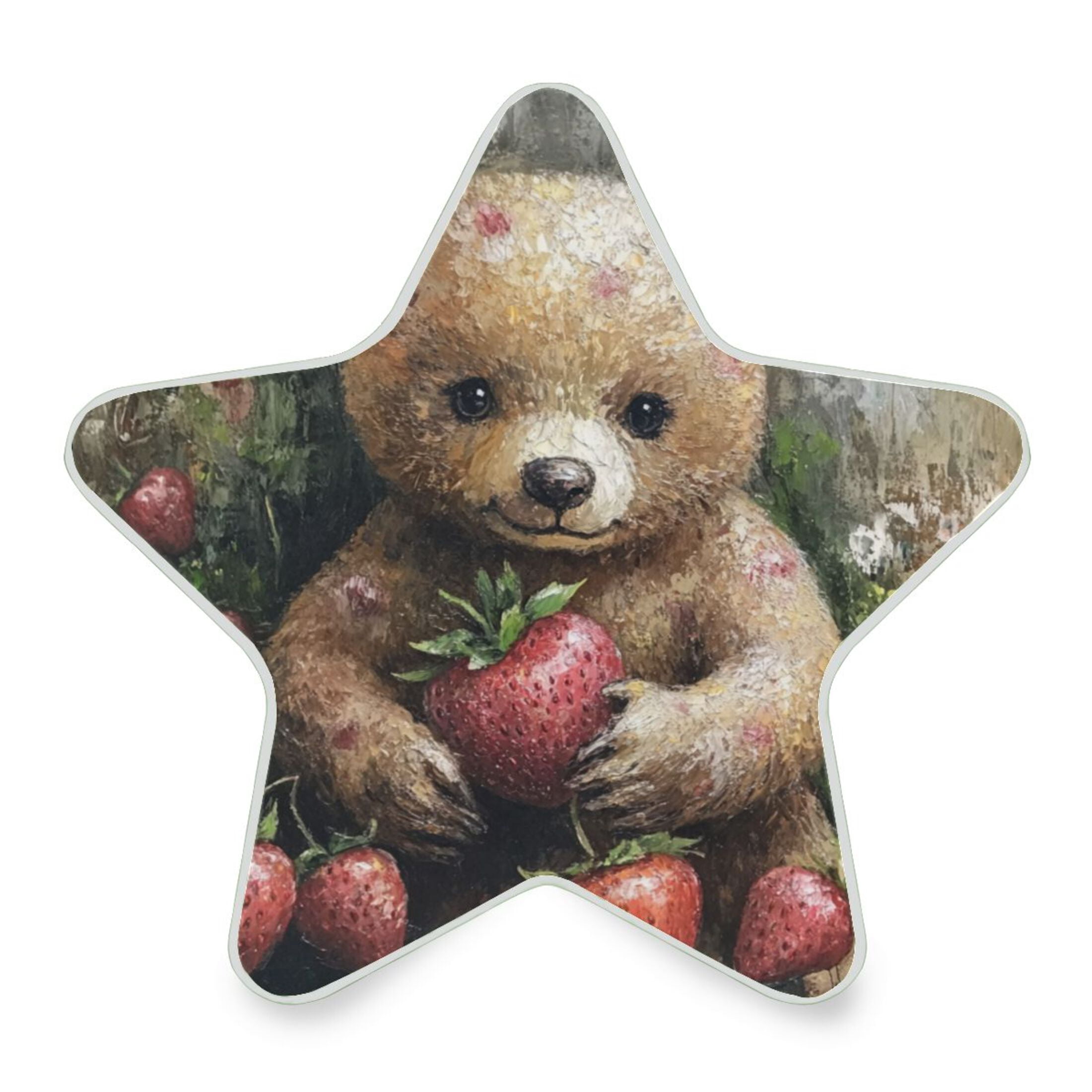 WOBOGO Adorable Strawberry Bear LED Star Night Light 0.2 Watt Wall Plug ...