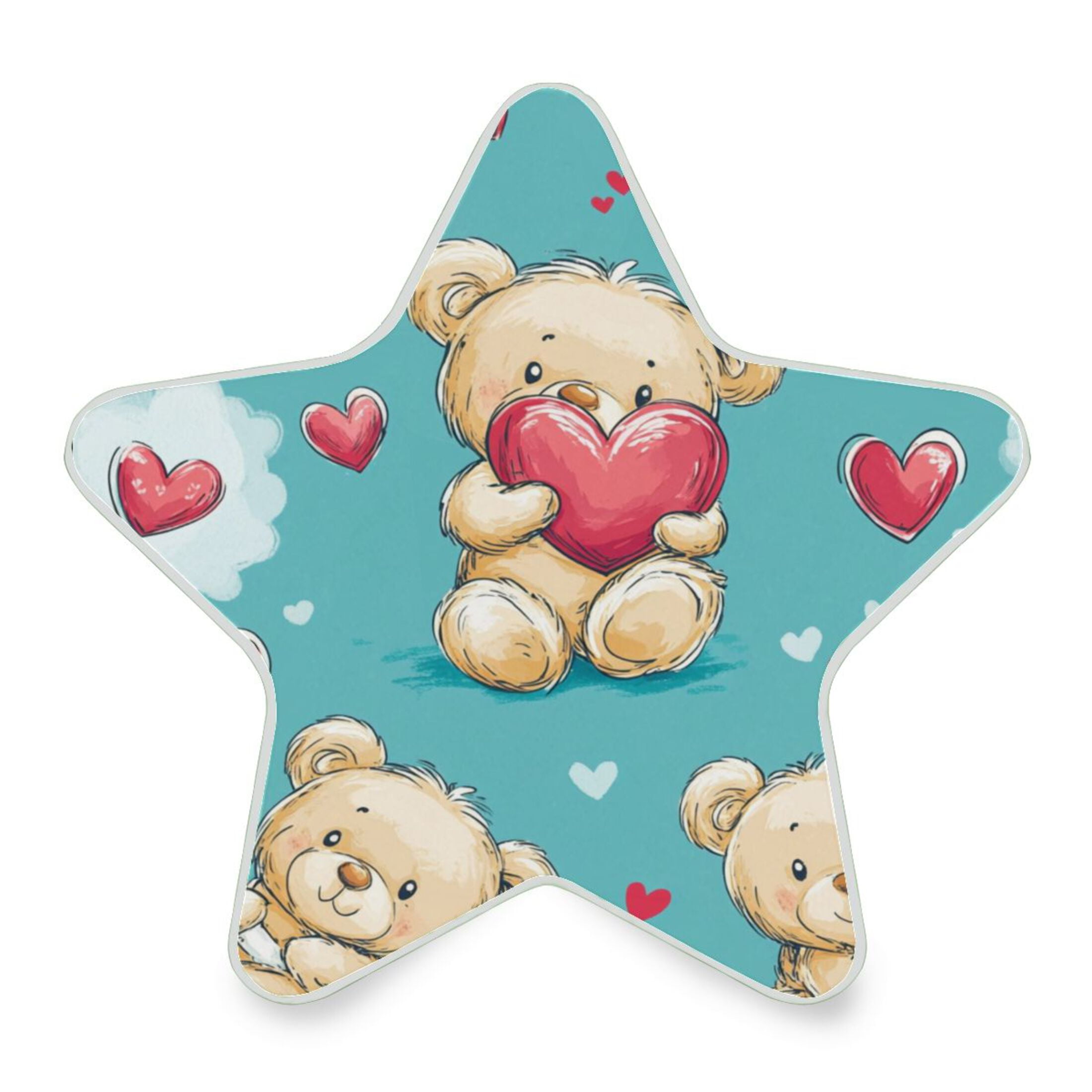 WOBOGO Adorable Teddy Bears Heart Pattern LED Star Night Light 0.2 Watt ...