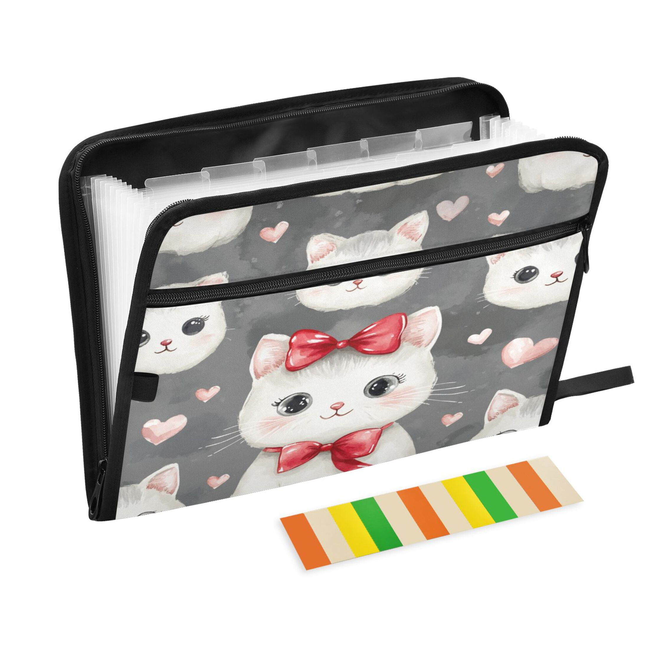 WOBOGO Adorable White Cats Pattern Expanding File Folder Letter Size ...