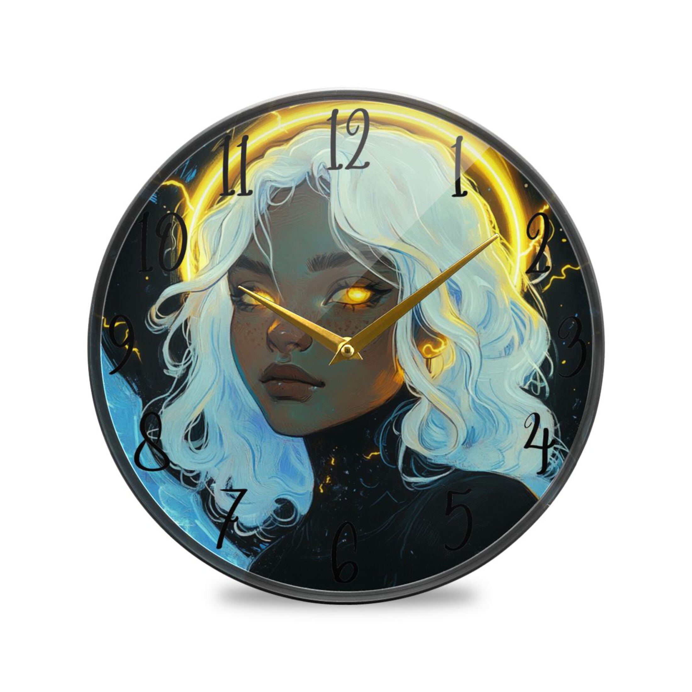 WOBOGO An Angelic Figure with Wings Acrylic Wall Clock Battery Operated ...