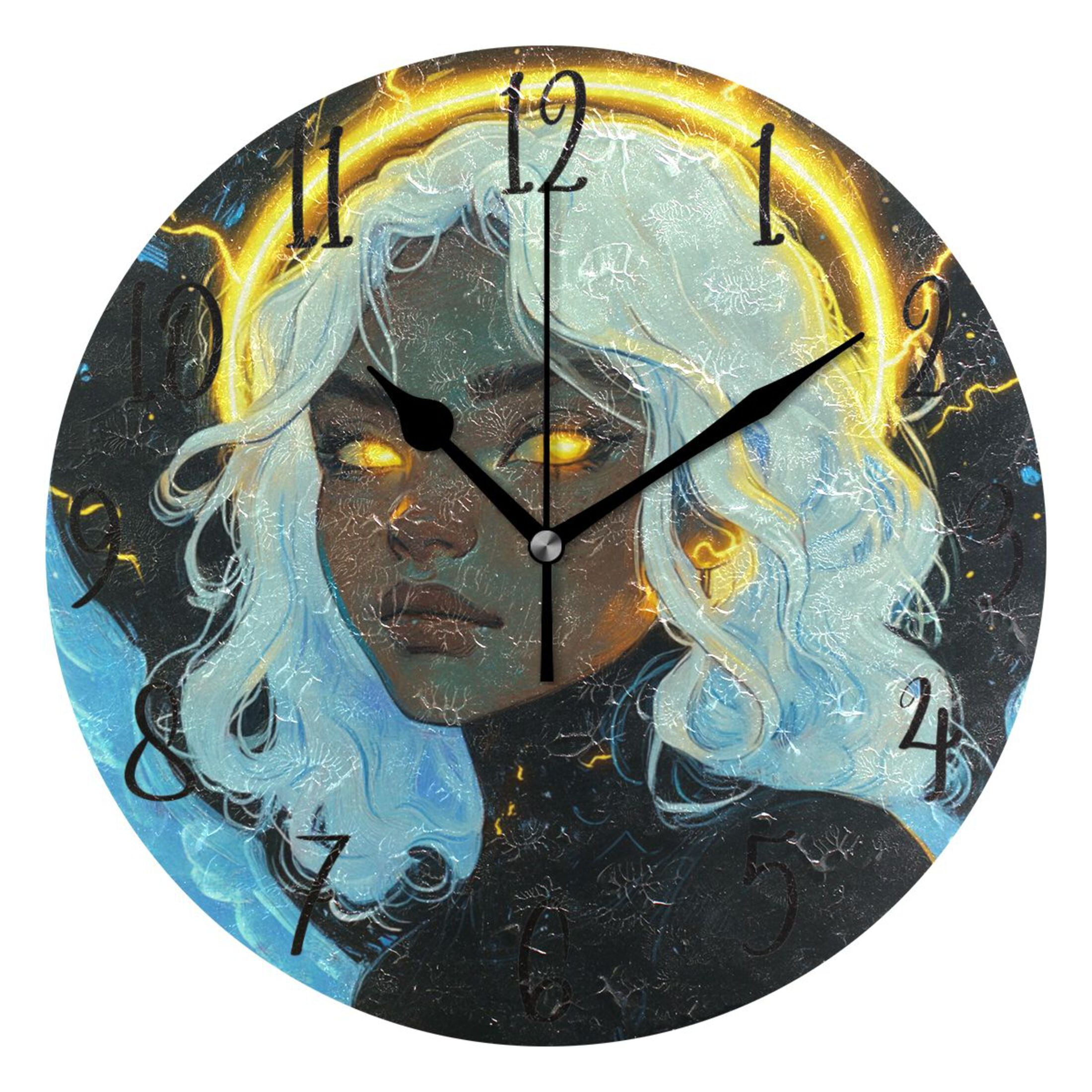 WOBOGO An Angelic Figure with Wings Wall Clock 10in Silent Mechanism ...