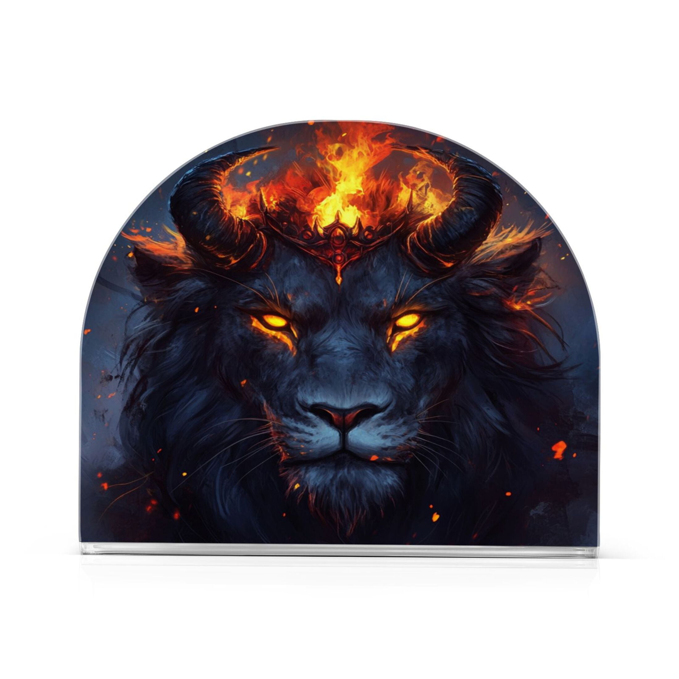 WOBOGO An Evil Dark Lion Pattern Clear Acrylic Napkin Holder Kitchen ...