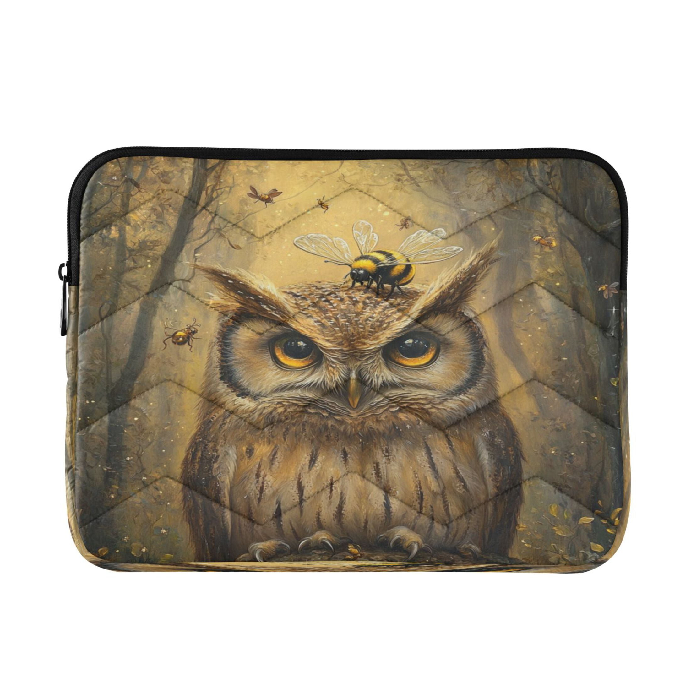 WOBOGO An Owl with Bumblebee Pattern Laptop Sleeve 13.4 inch ...