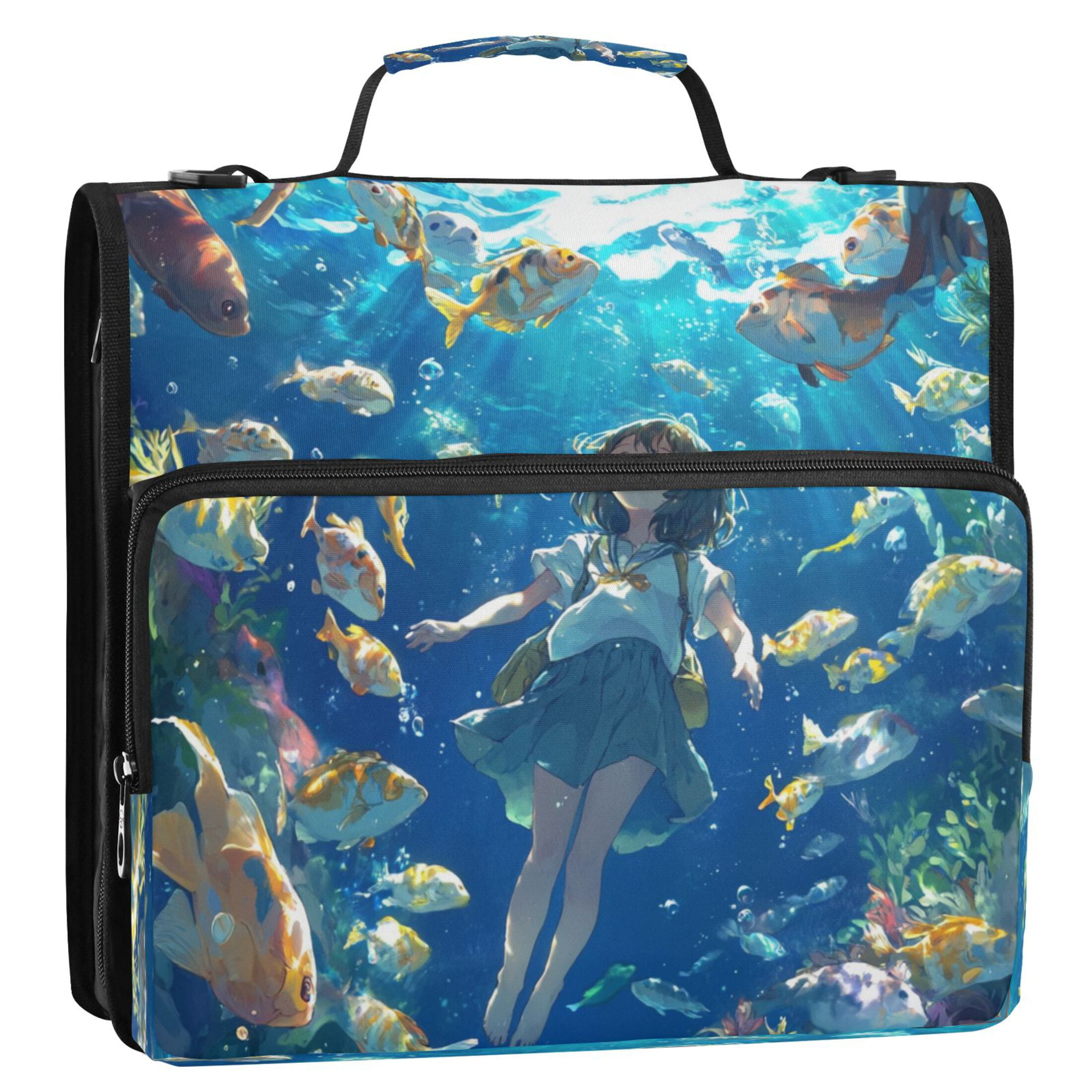 WOBOGO An Undersea World Lass Ring Binder Bag 1.5in Folder Organizer ...