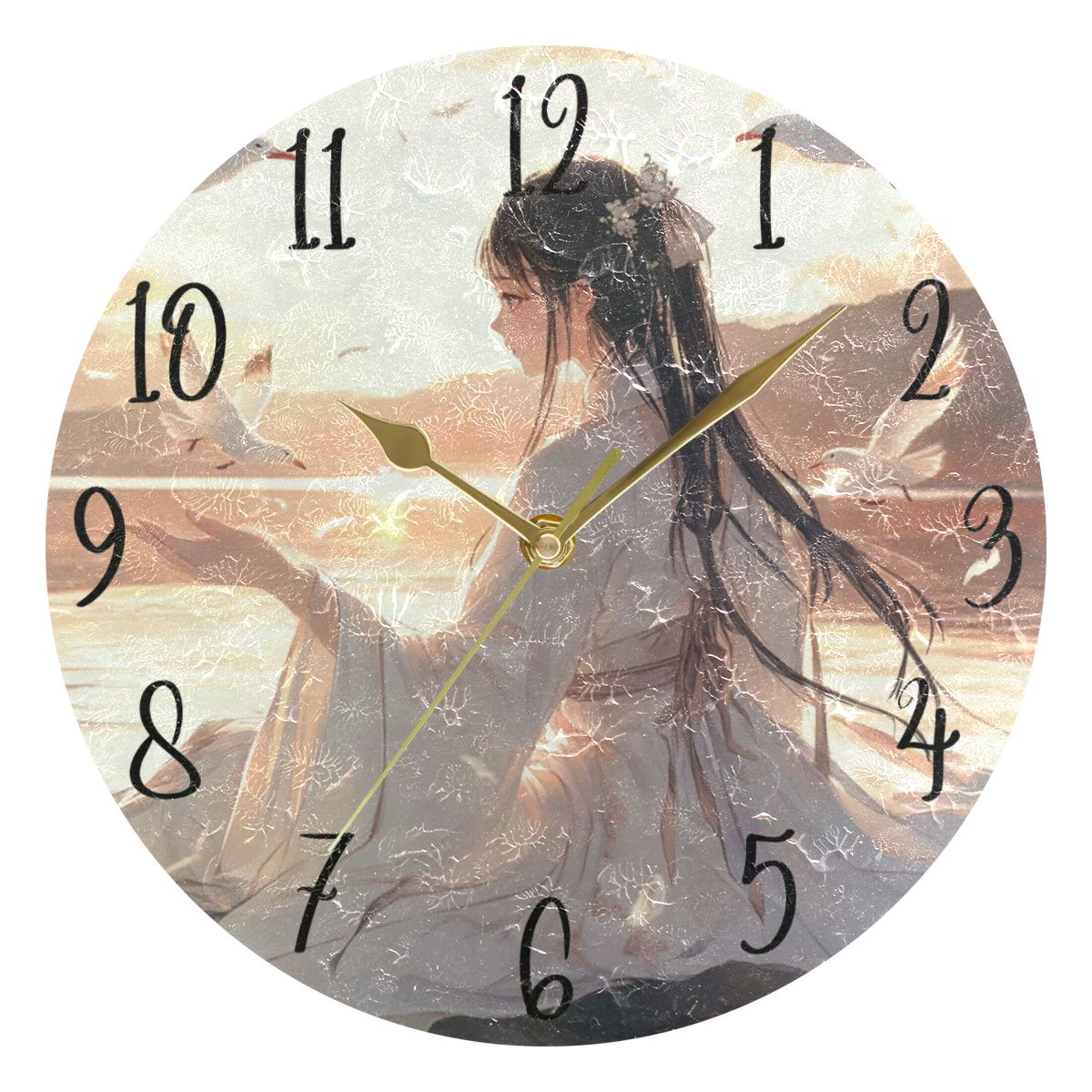 WOBOGO Ancient Fairy Wall Clock 10in Silent Mechanism Battery Operated ...