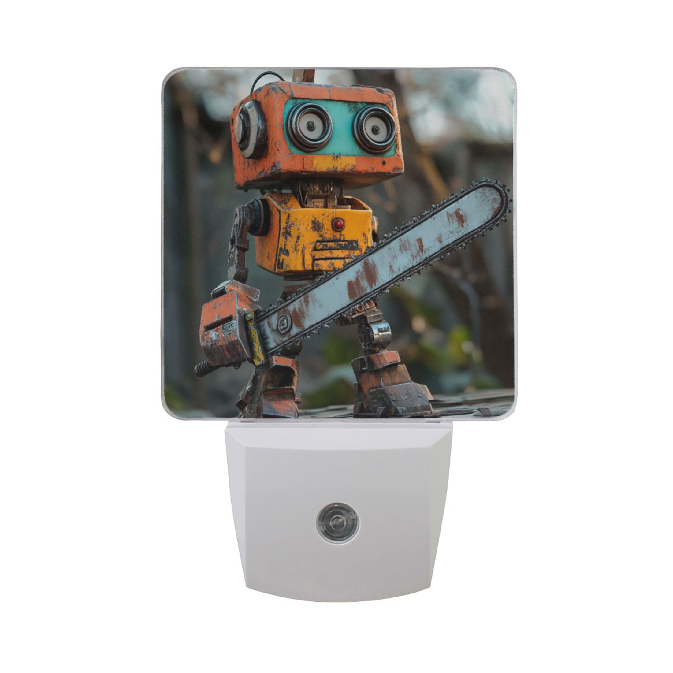 WOBOGO Animated Chainsaw Robot LED Night Light 2 Pcs Set 0.5 Watt Wall ...