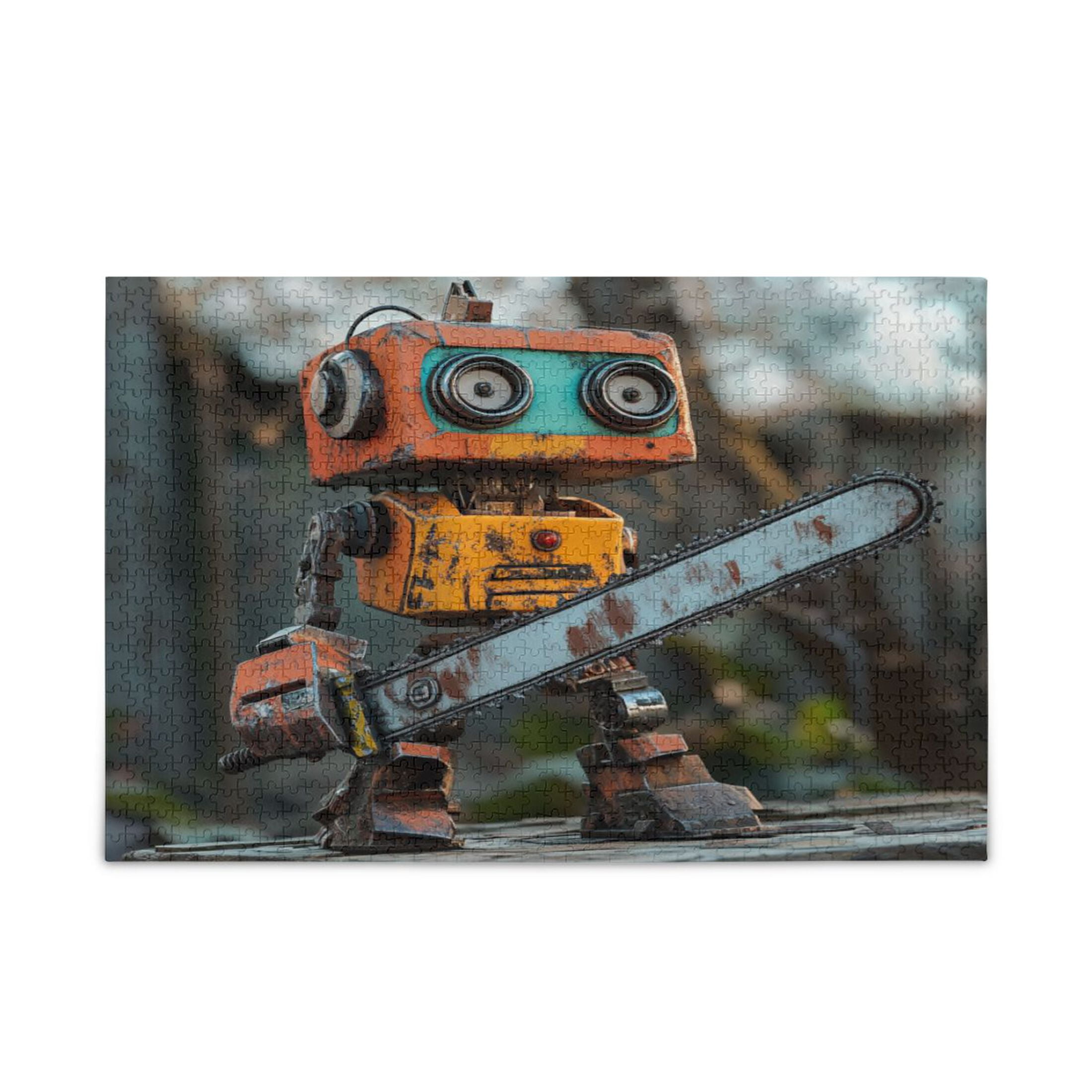 WOBOGO Animated Chainsaw Robot Puzzle Challenge 1000 Piece Jigsaw ...
