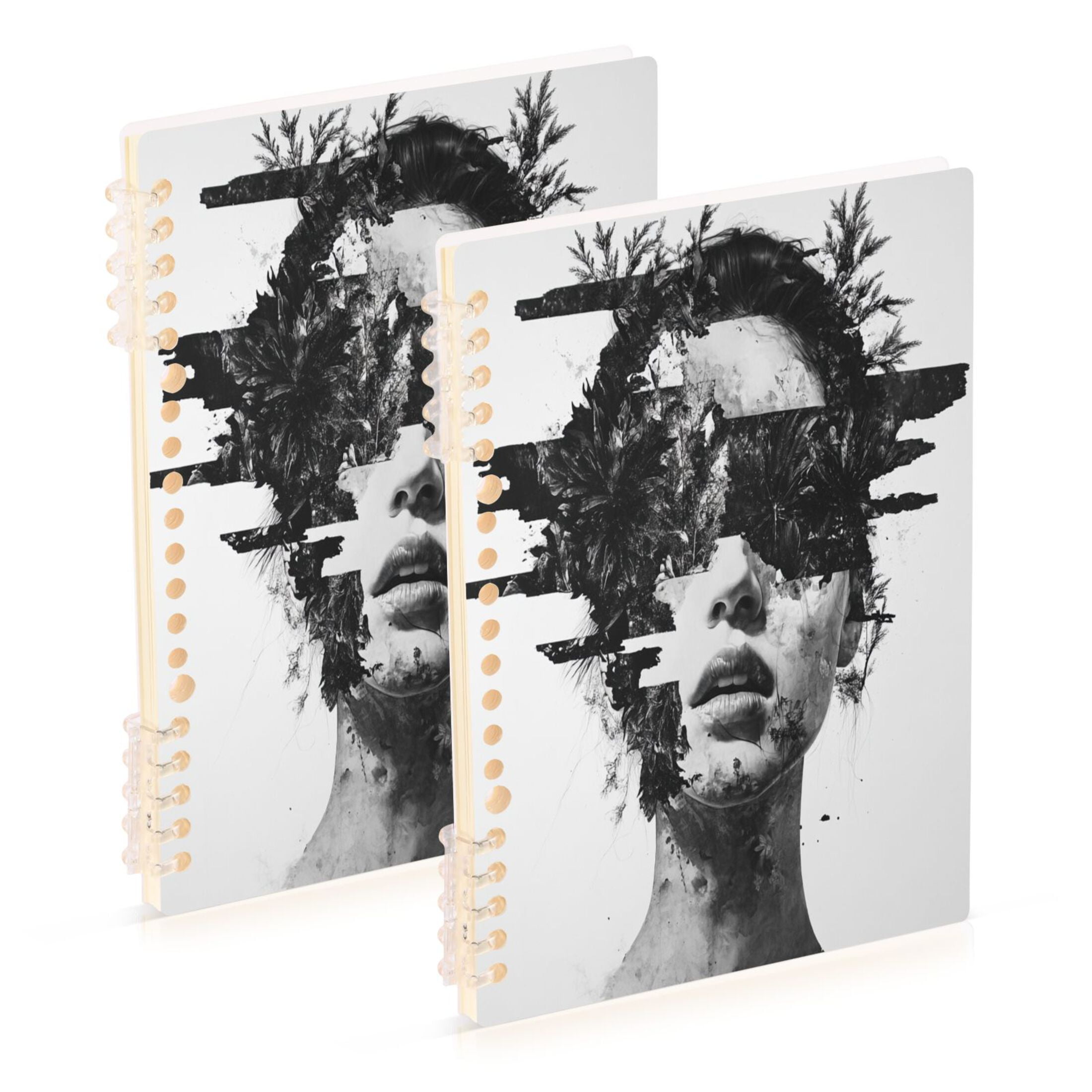 WOBOGO Artists Lass Notebook College Horizontal Grid Paper Ink Spill ...