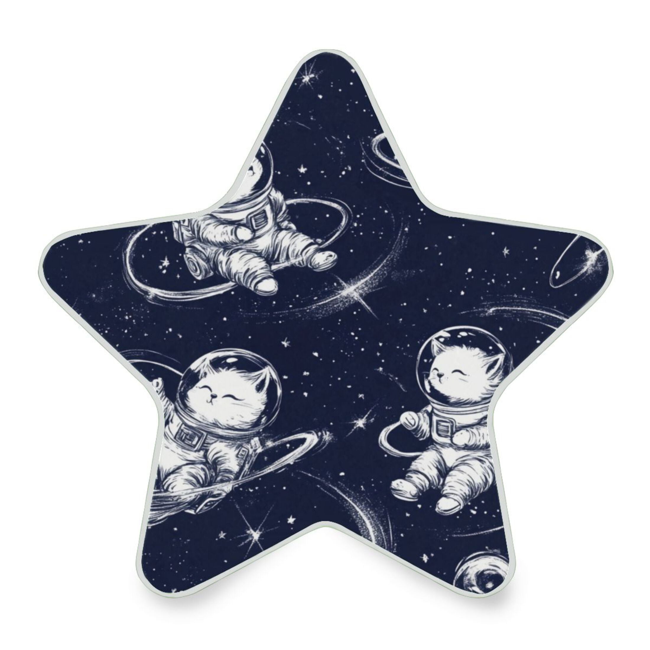 WOBOGO Astronaut Cat Blue Stars LED Star Night Light 0.2 Watt Wall Plug ...