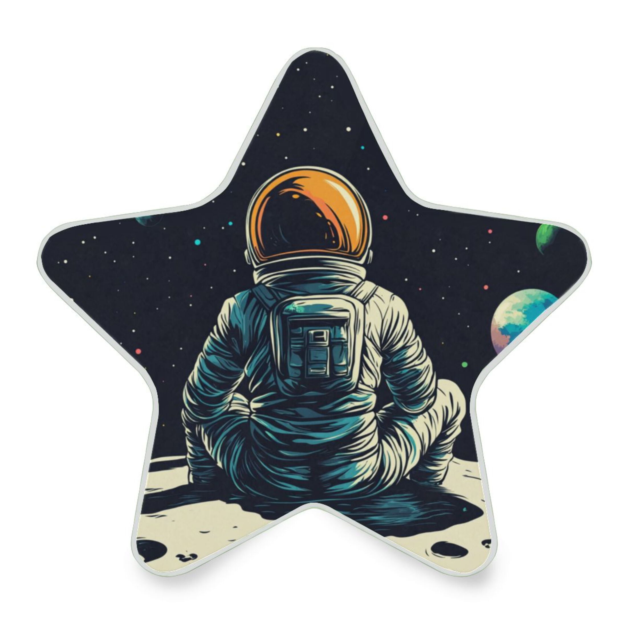 WOBOGO Astronaut Sitting on The Moon LED Star Night Light 0.2 Watt Wall ...