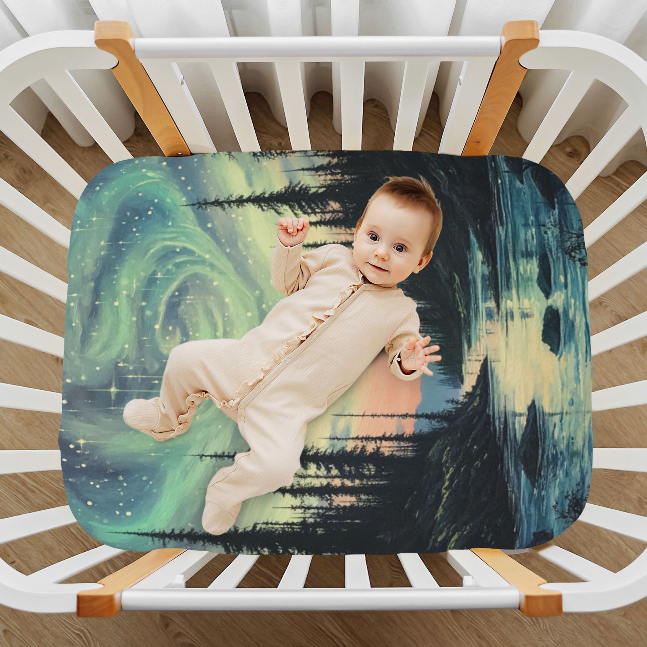 WOBOGO Aurora Baby Crib Sheets Super Soft Microfiber Playard Sheet ...