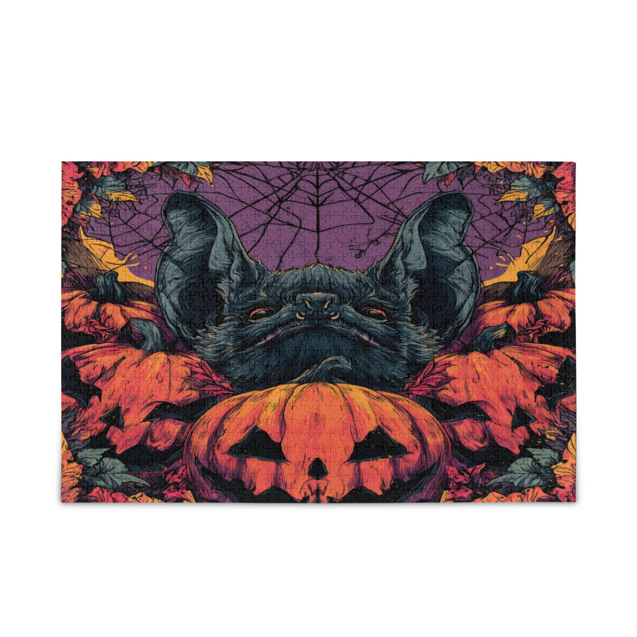 WOBOGO Bat Pumpkin Puzzle Challenge 1000 Piece Jigsaw Suitable for Game ...