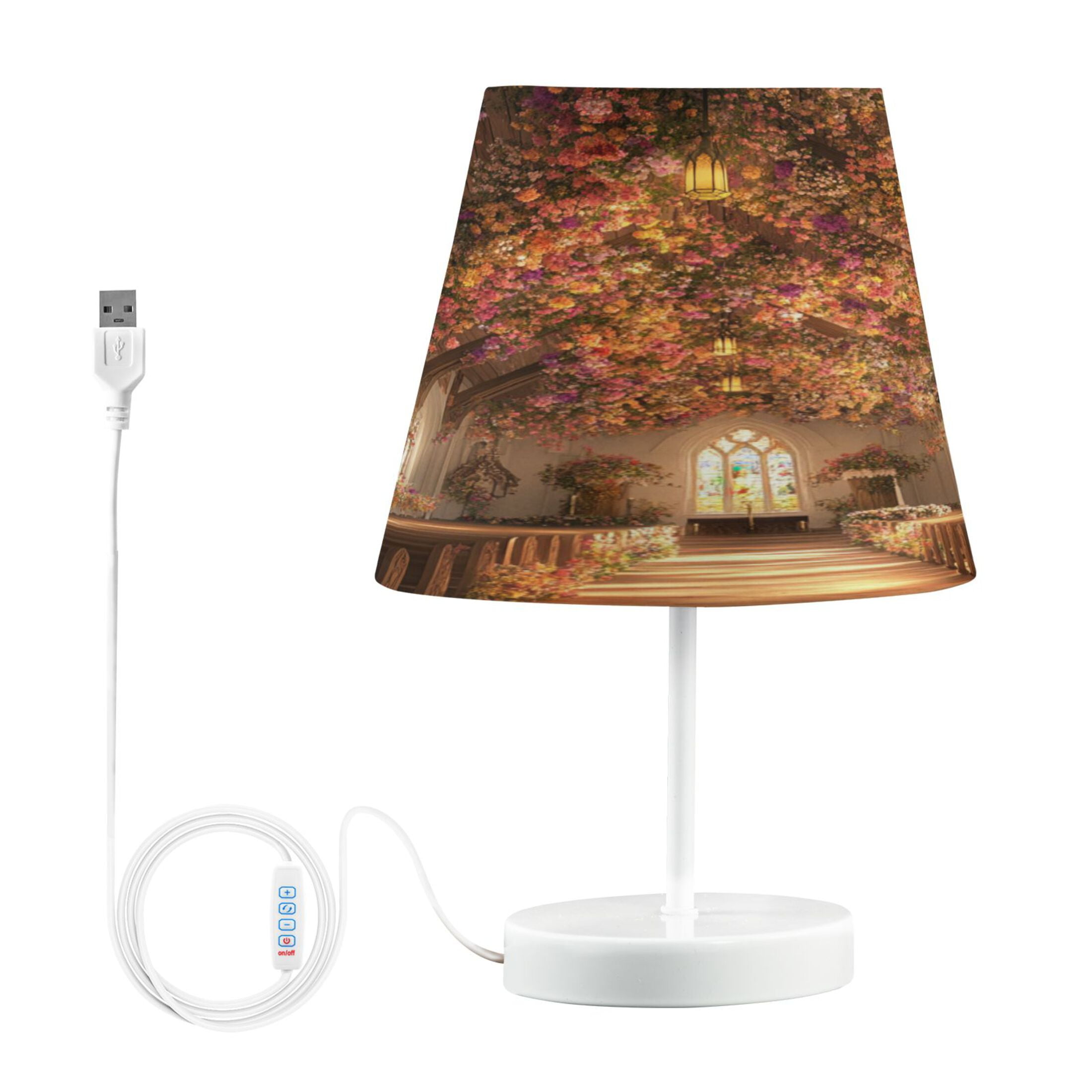 WOBOGO Beautiful Church Table Lamps Bedroom 3-Speed Dimmable Farm Style ...