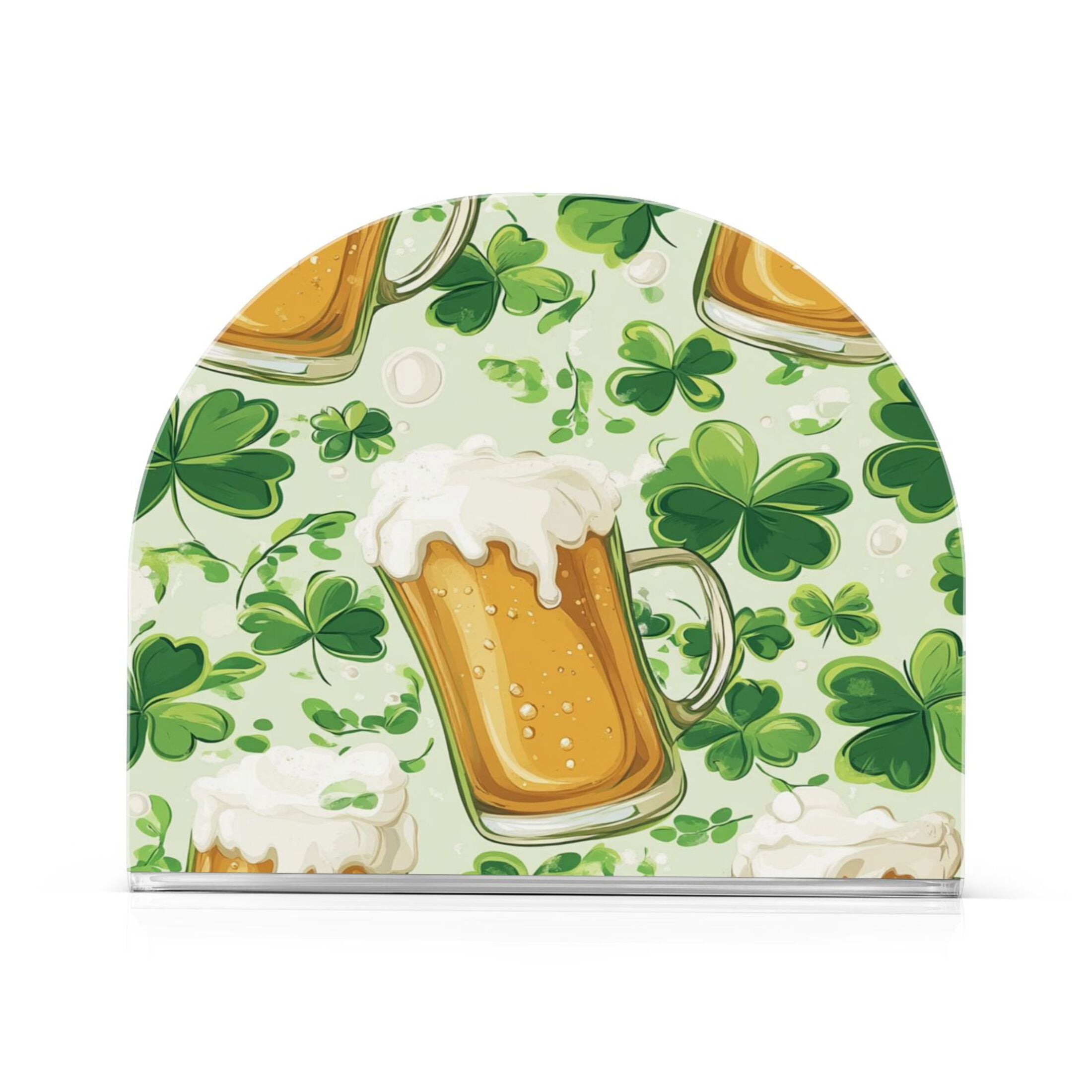 WOBOGO Beer and Green Cloverleaf Patterns with St Patricks Clear ...