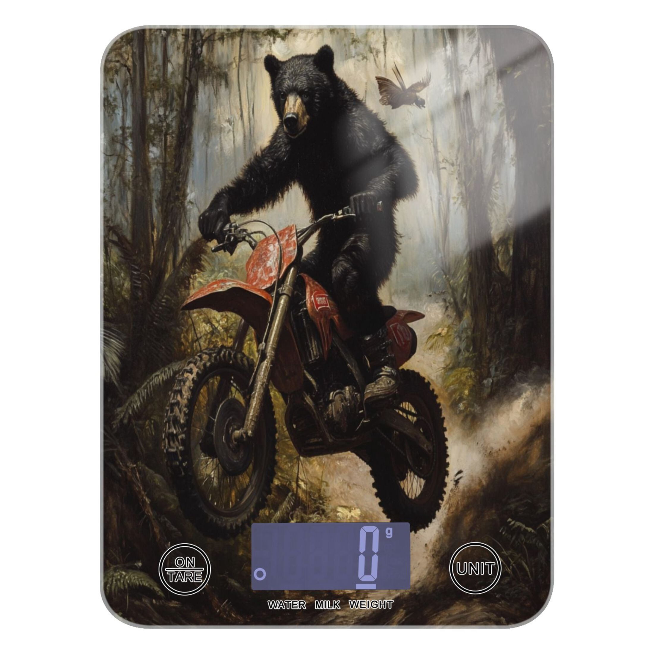 WOBOGO Black Bear Riding A Motocross Bike Kitchen Scale Digital Gram ...