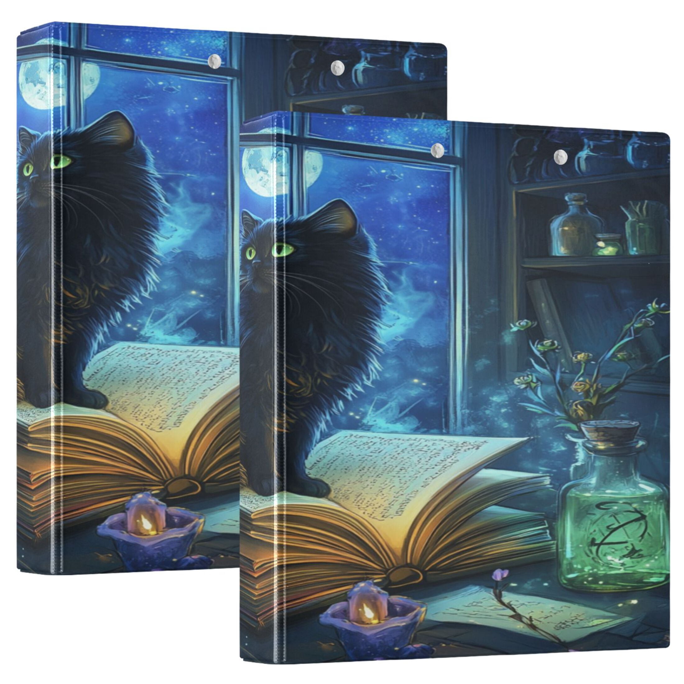 WOBOGO Black Cat Green Pupil File Folders Extra Large Capacity to Hold ...