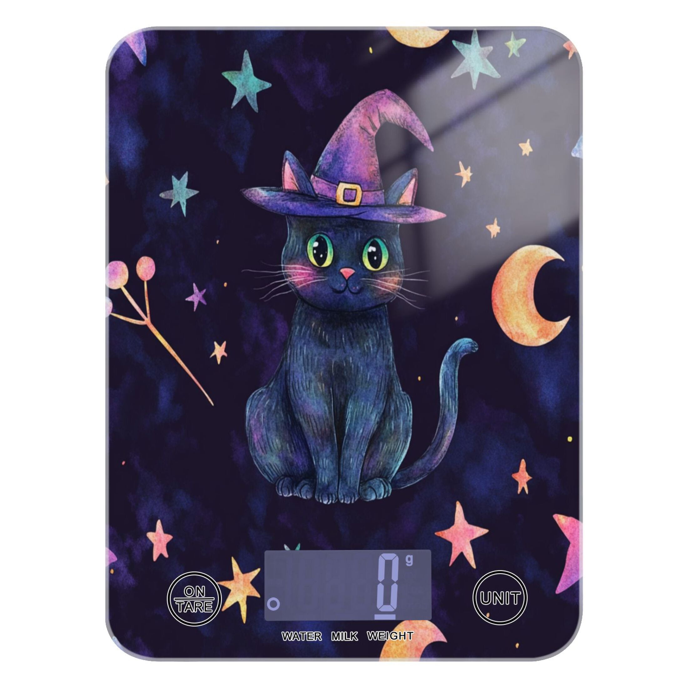 WOBOGO Black Cat in Witch Hat Kitchen Scale Digital Gram and Ounce ...