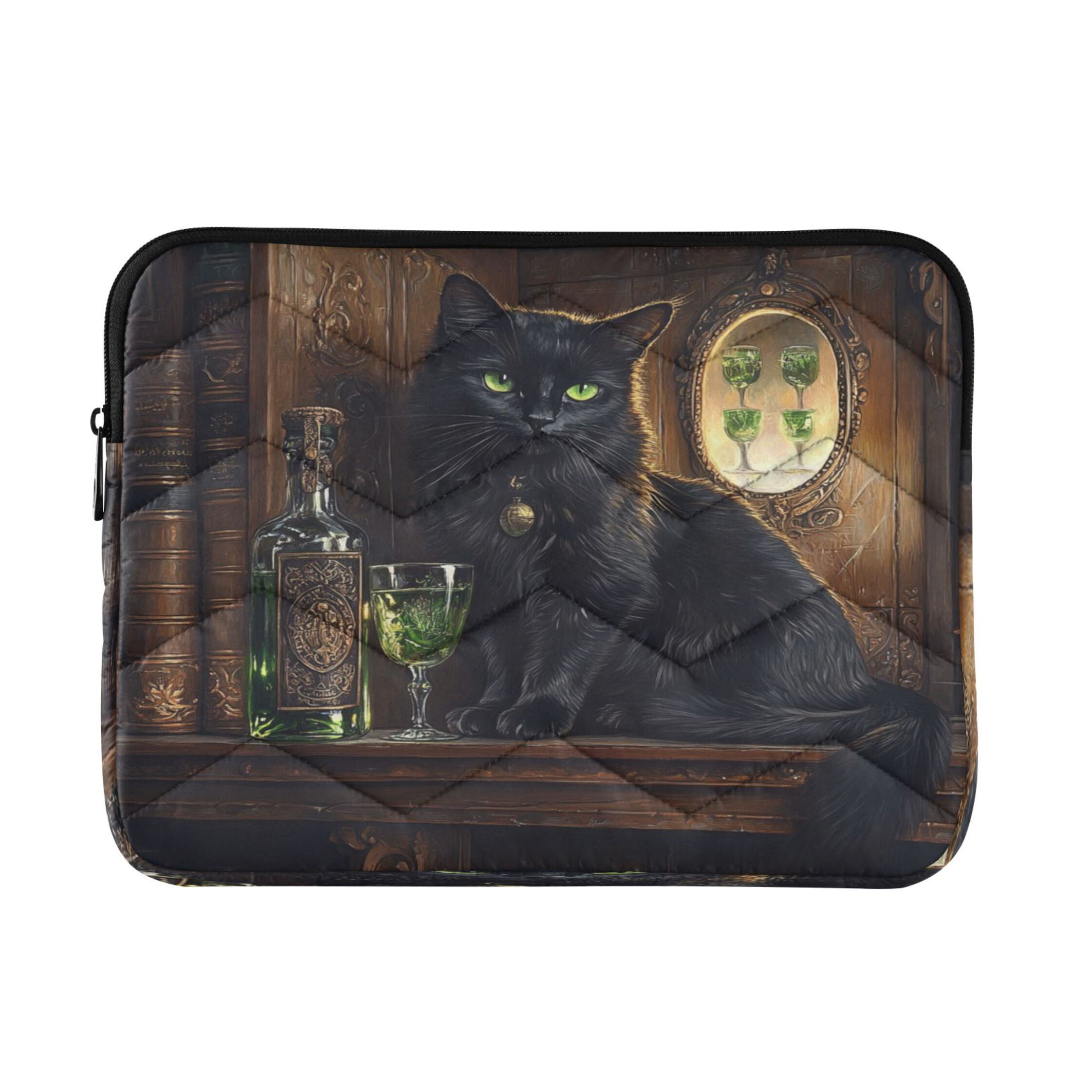 WOBOGO Black Cat with Absinthe Laptop Sleeve 15.7 inch Lightweight ...