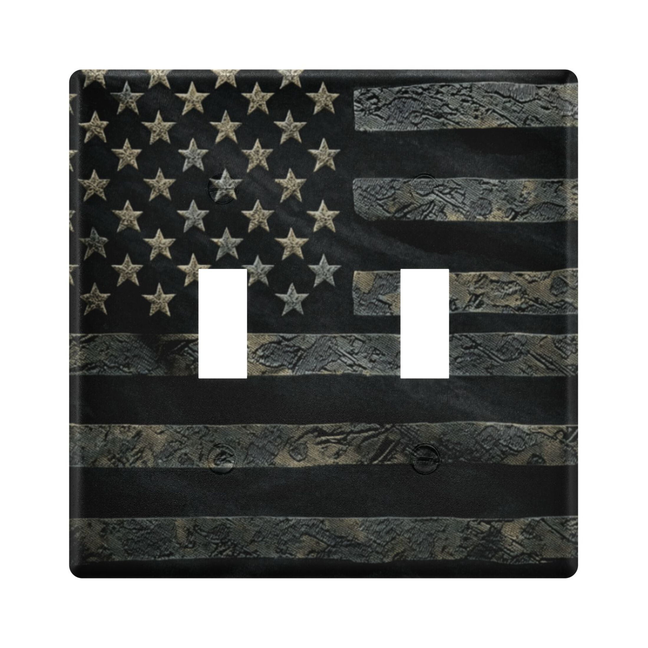 WOBOGO Black Design American Flag 2-hole Switch Plates PC Flame ...