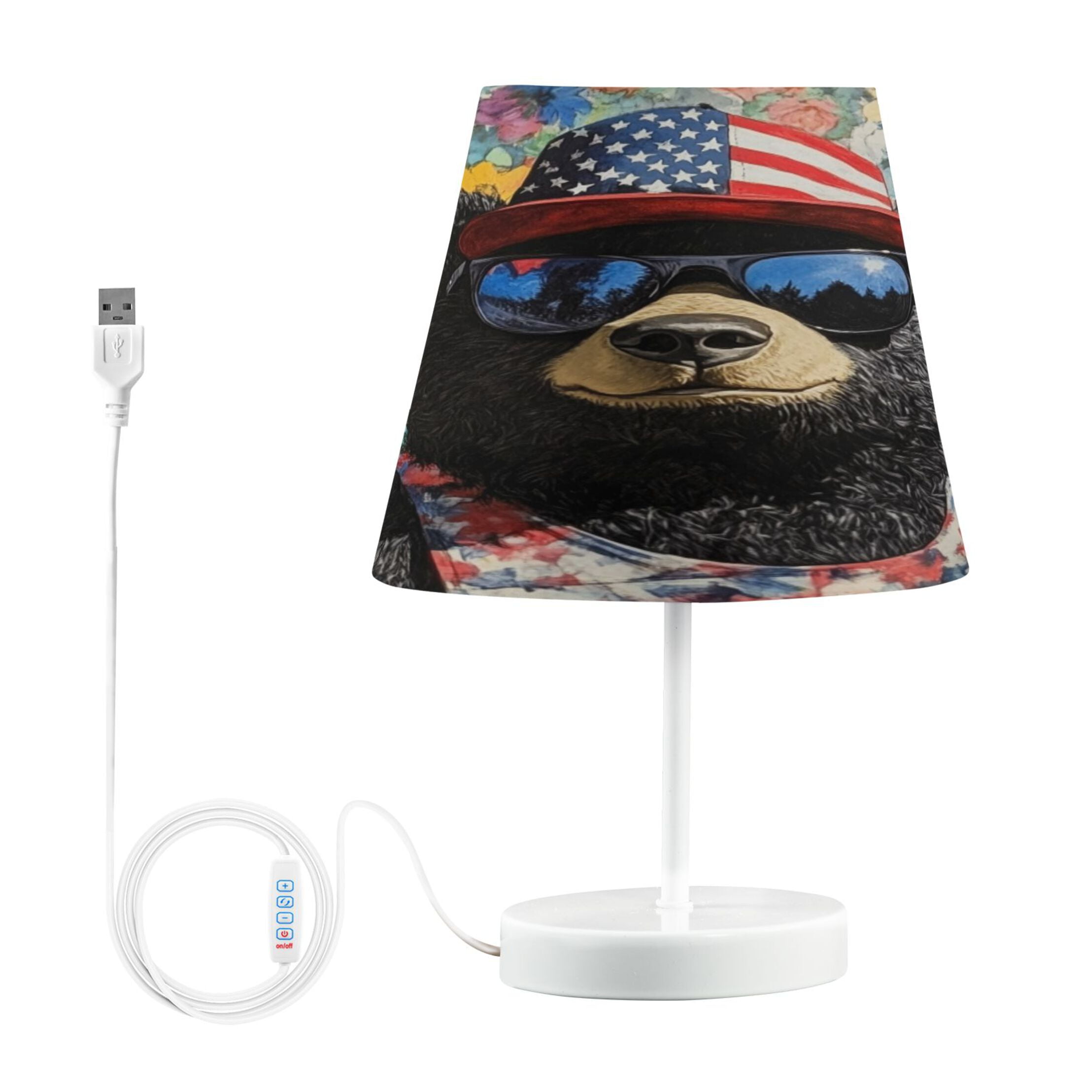 WOBOGO Black Teddy Bear Table Lamps Bedroom 3-Speed Dimmable Farm Style ...