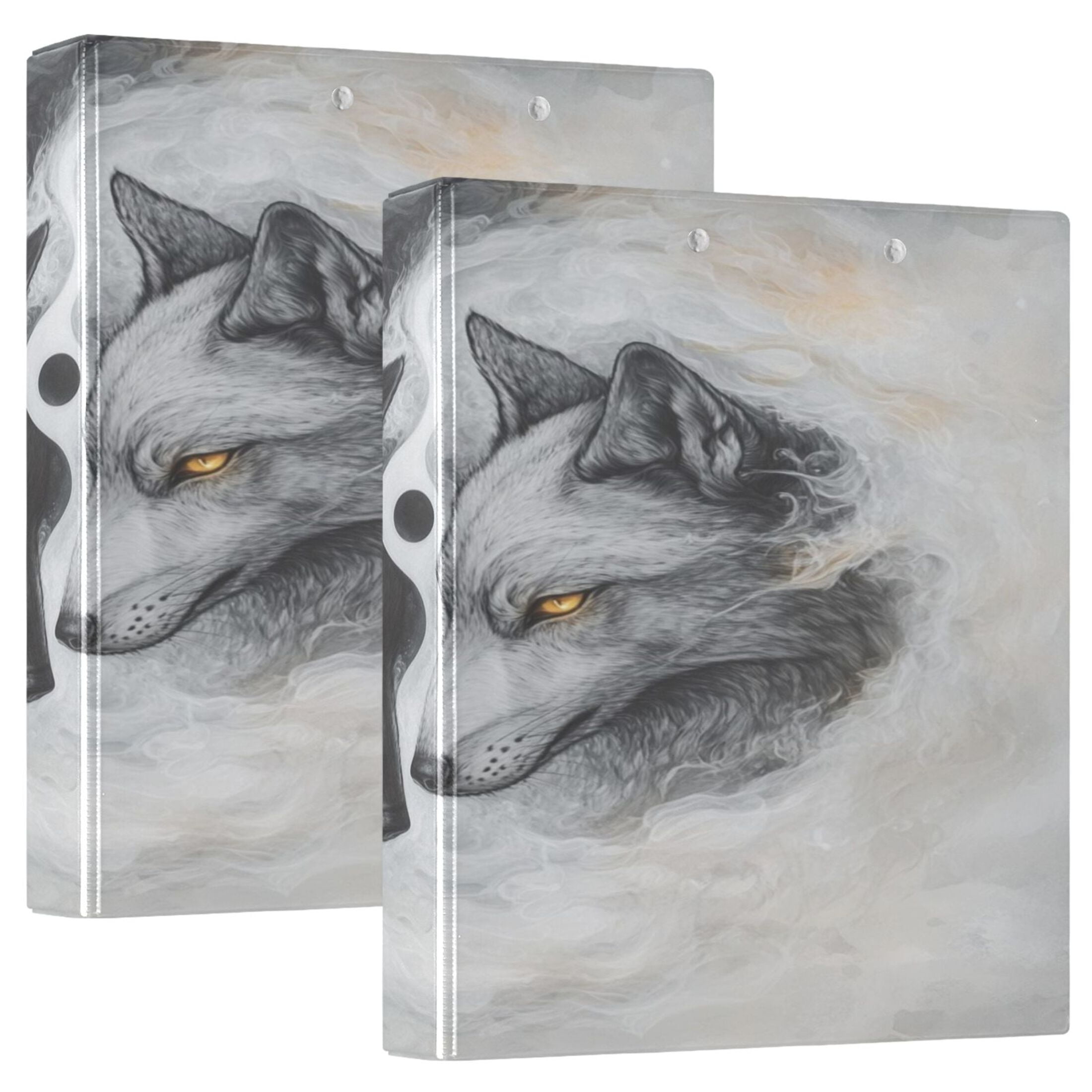 WOBOGO Black White Wolf Pattern File Folders Extra Large Capacity to ...