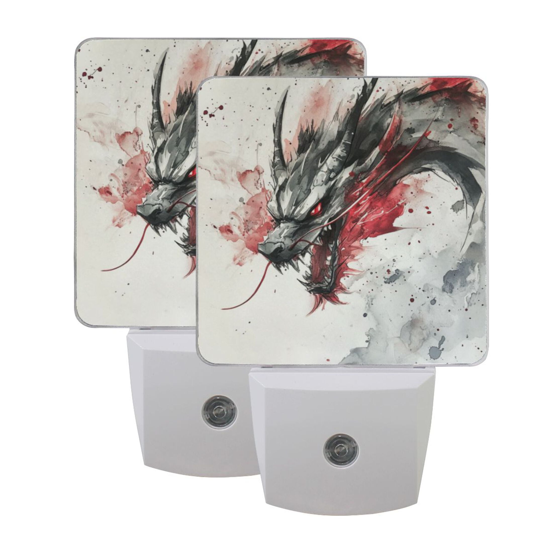 WOBOGO Black and Red Dragon LED Night Light 2 Pcs Set 0.5 Watt Wall ...