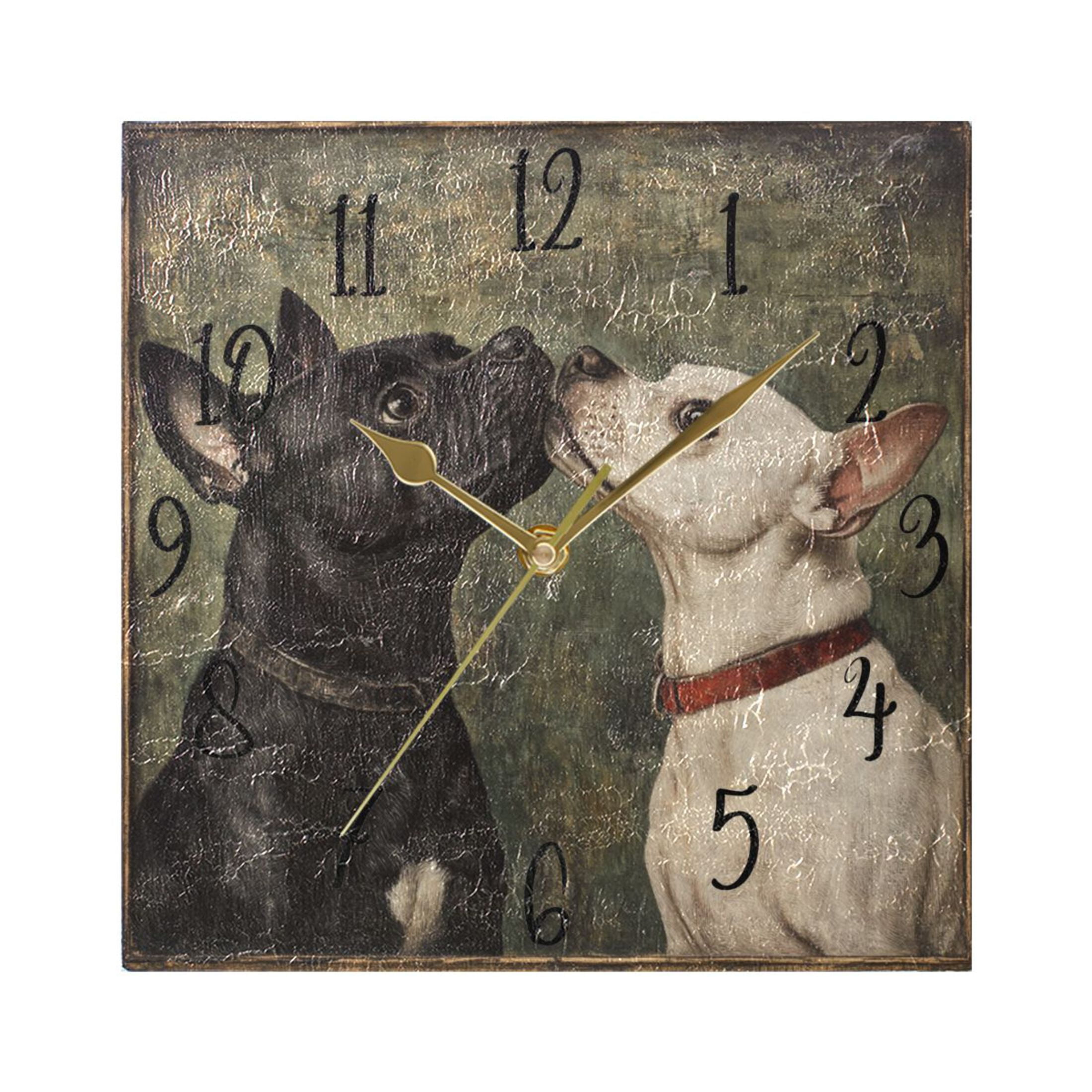 WOBOGO Black and White Dog Wall Clock 7.78 Inch Battery Operated Silent ...