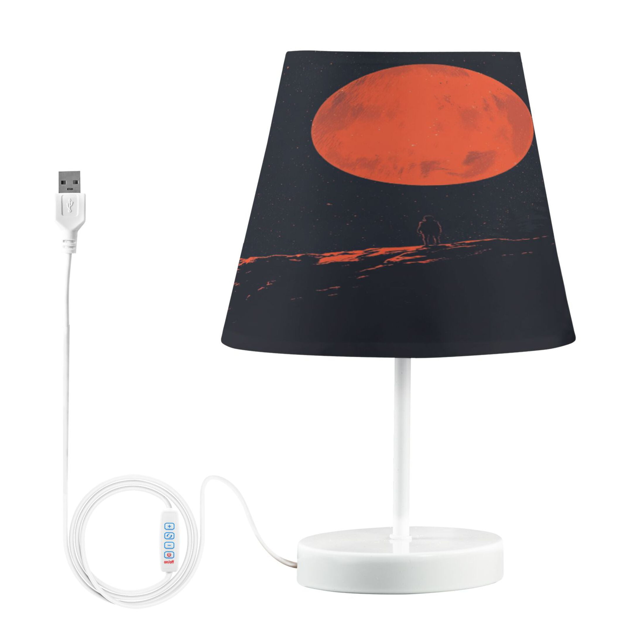 WOBOGO Blood Moon Table Lamps Bedroom 3-Speed Dimmable Farm Style with ...