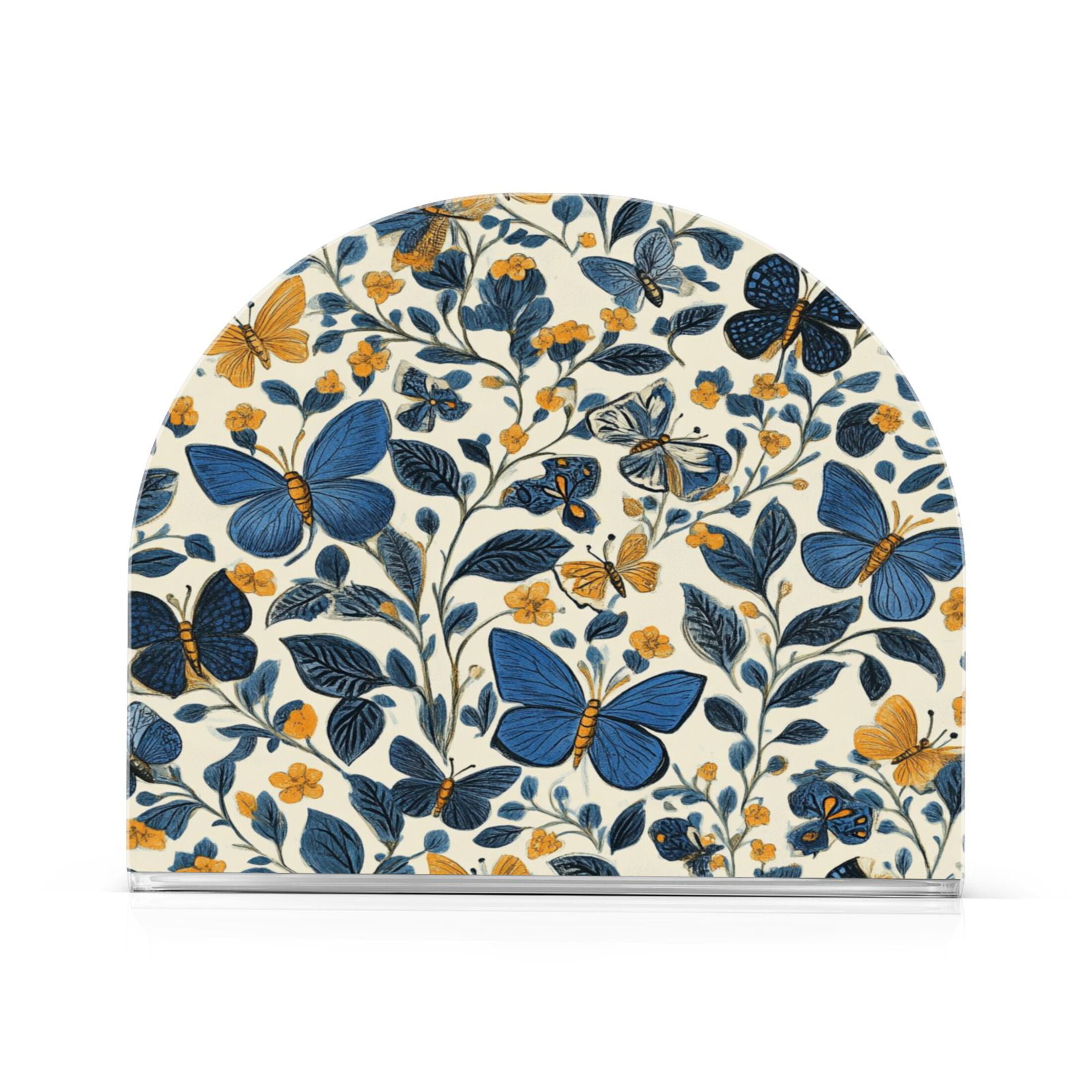 WOBOGO Blue Butterflies Pattern Clear Acrylic Napkin Holder Kitchen ...