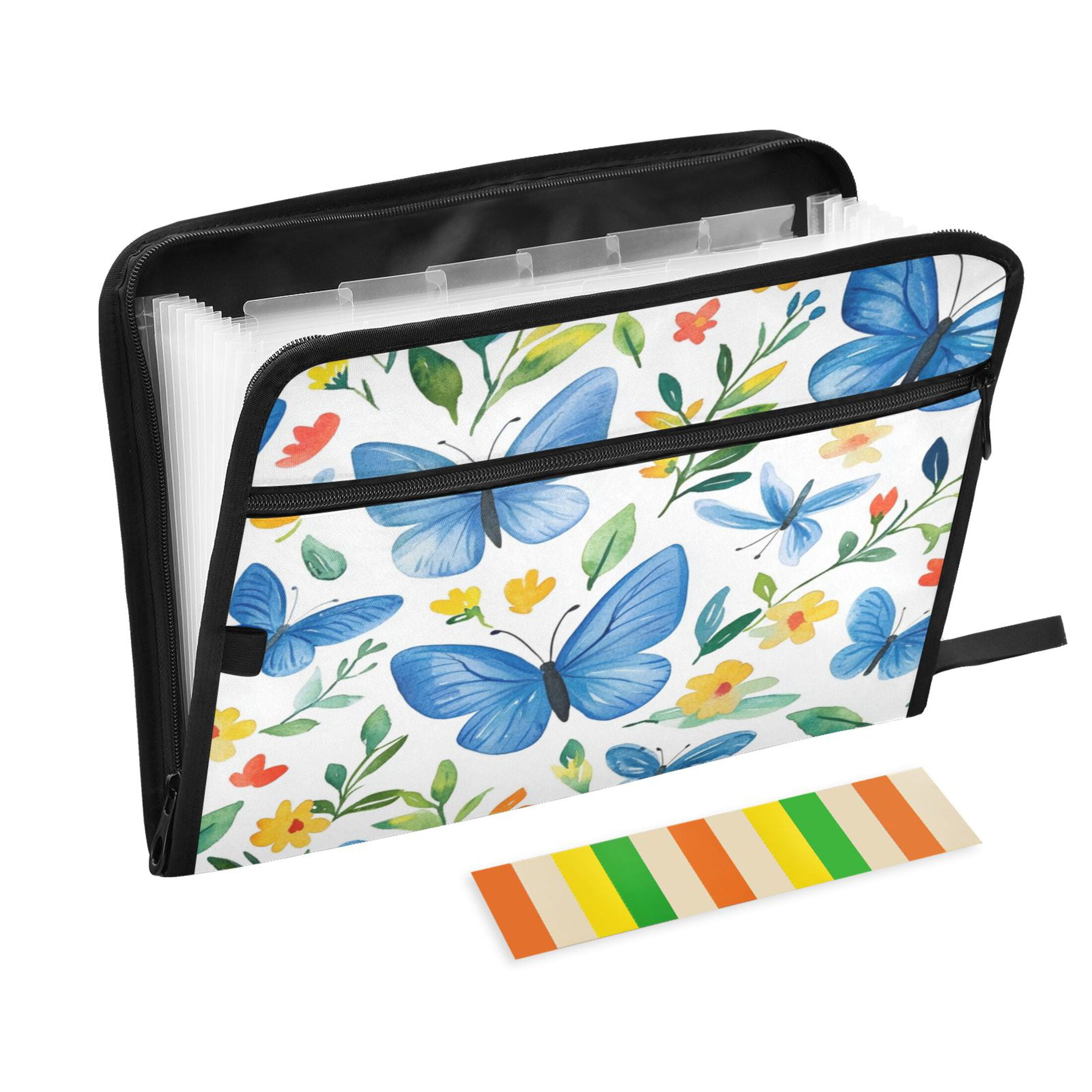 WOBOGO Blue Butterfly Expanding File Folder Letter Size Accordion ...