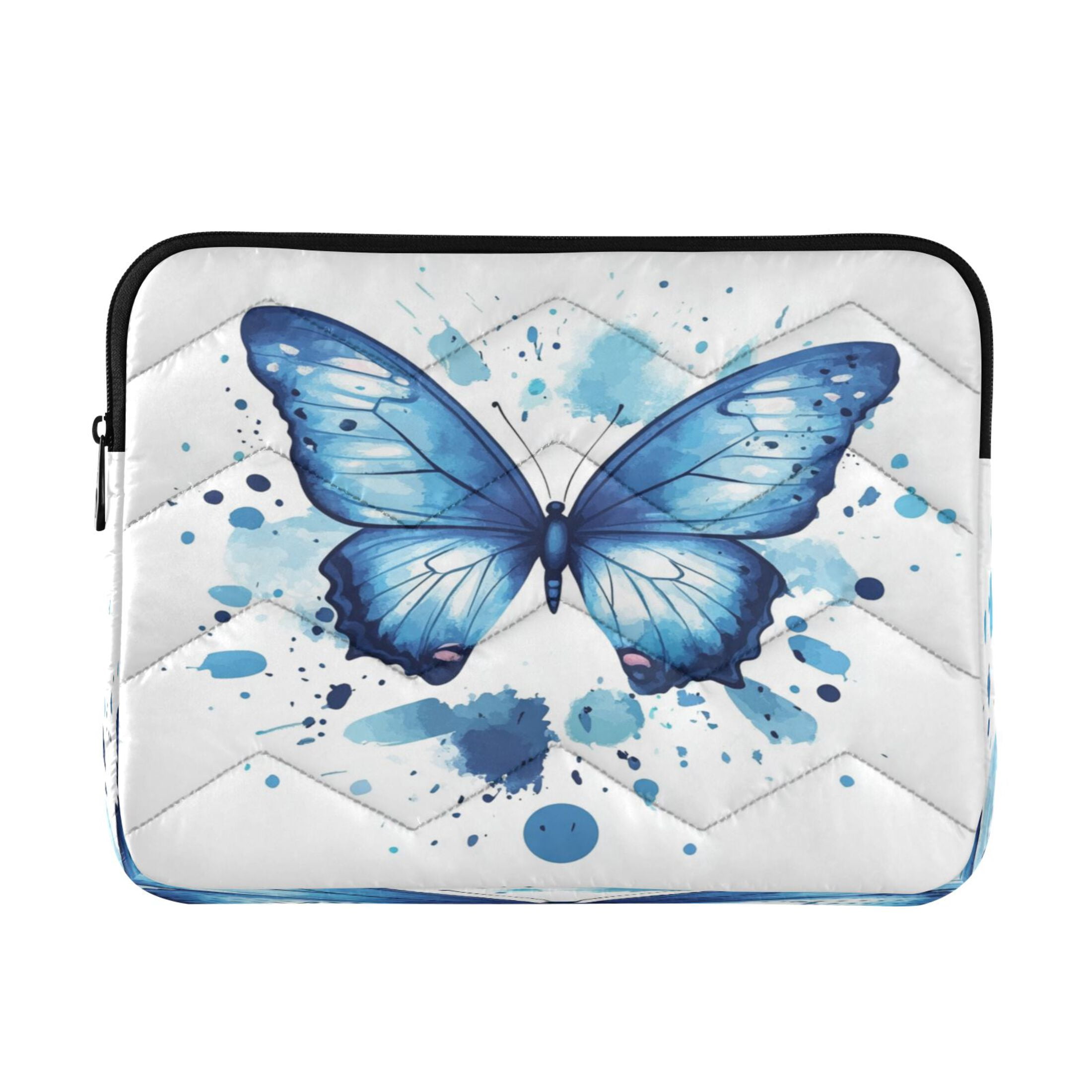 WOBOGO Blue Butterfly Laptop Sleeve 13.4 inch Lightweight Zipper Design ...