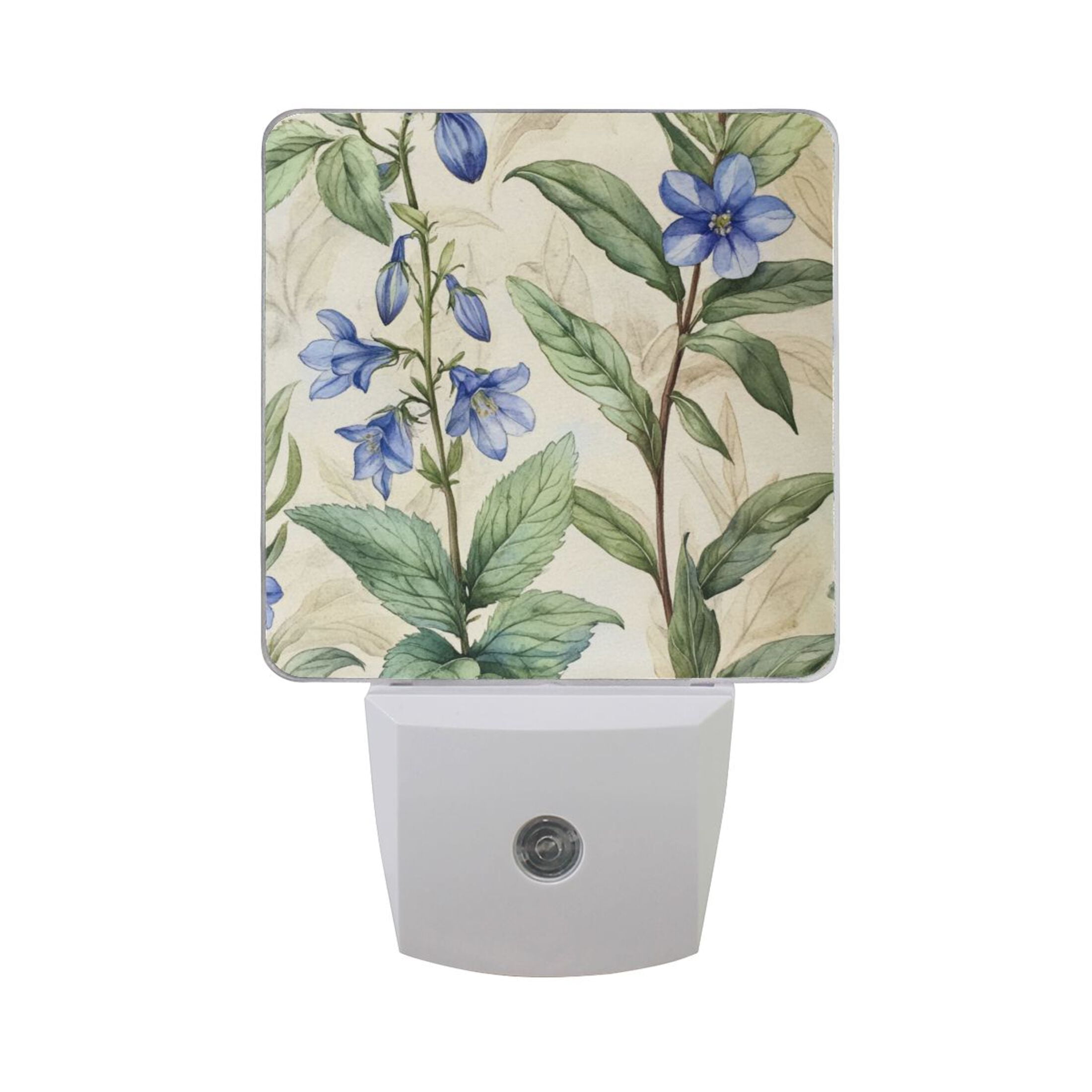 WOBOGO Blue Flowers LED Night Light 2 Pcs Set 0.5 Watt Wall Plug in ...