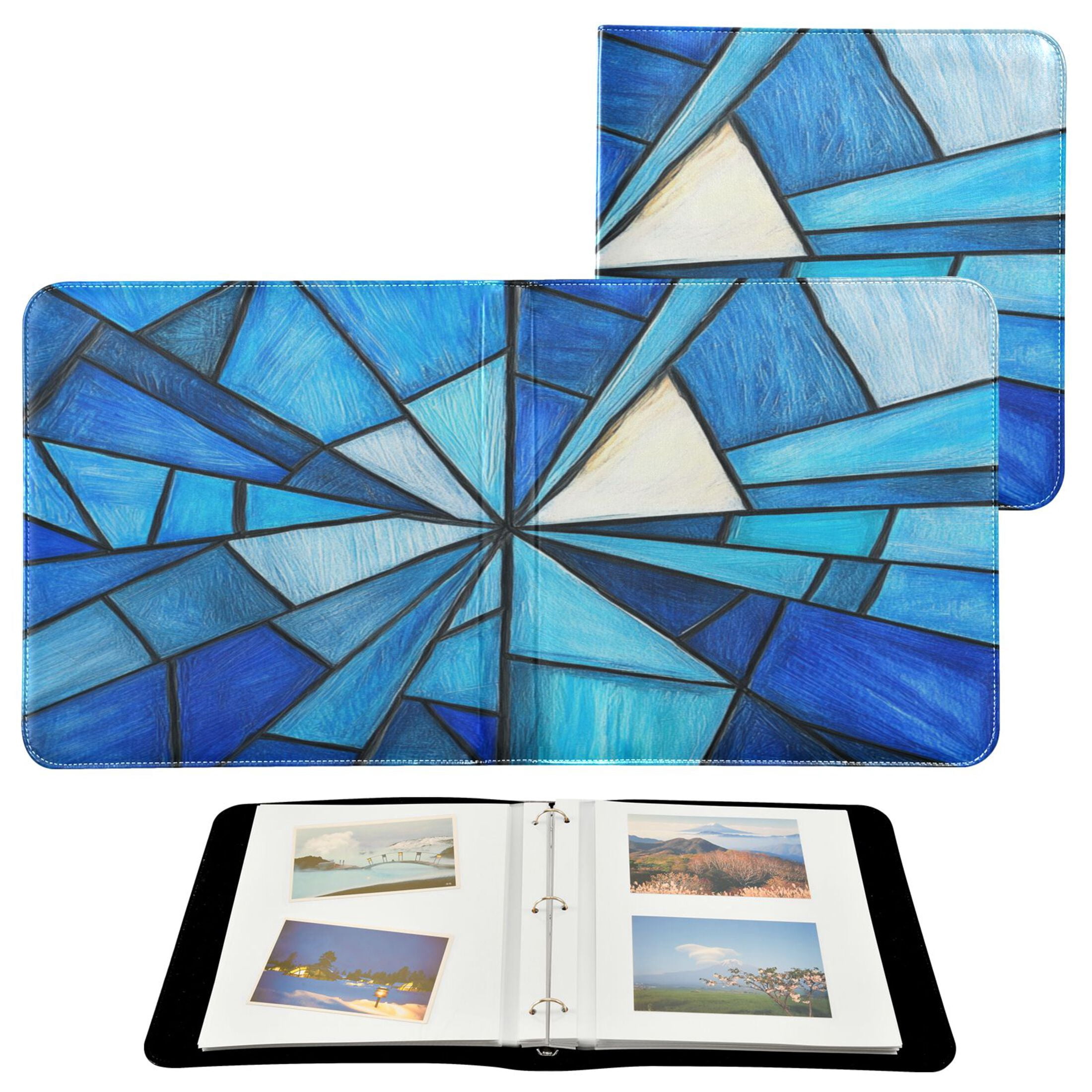 WOBOGO Blue Irregular Glass Photo Albums 20 Pages Large Capacity DIY ...