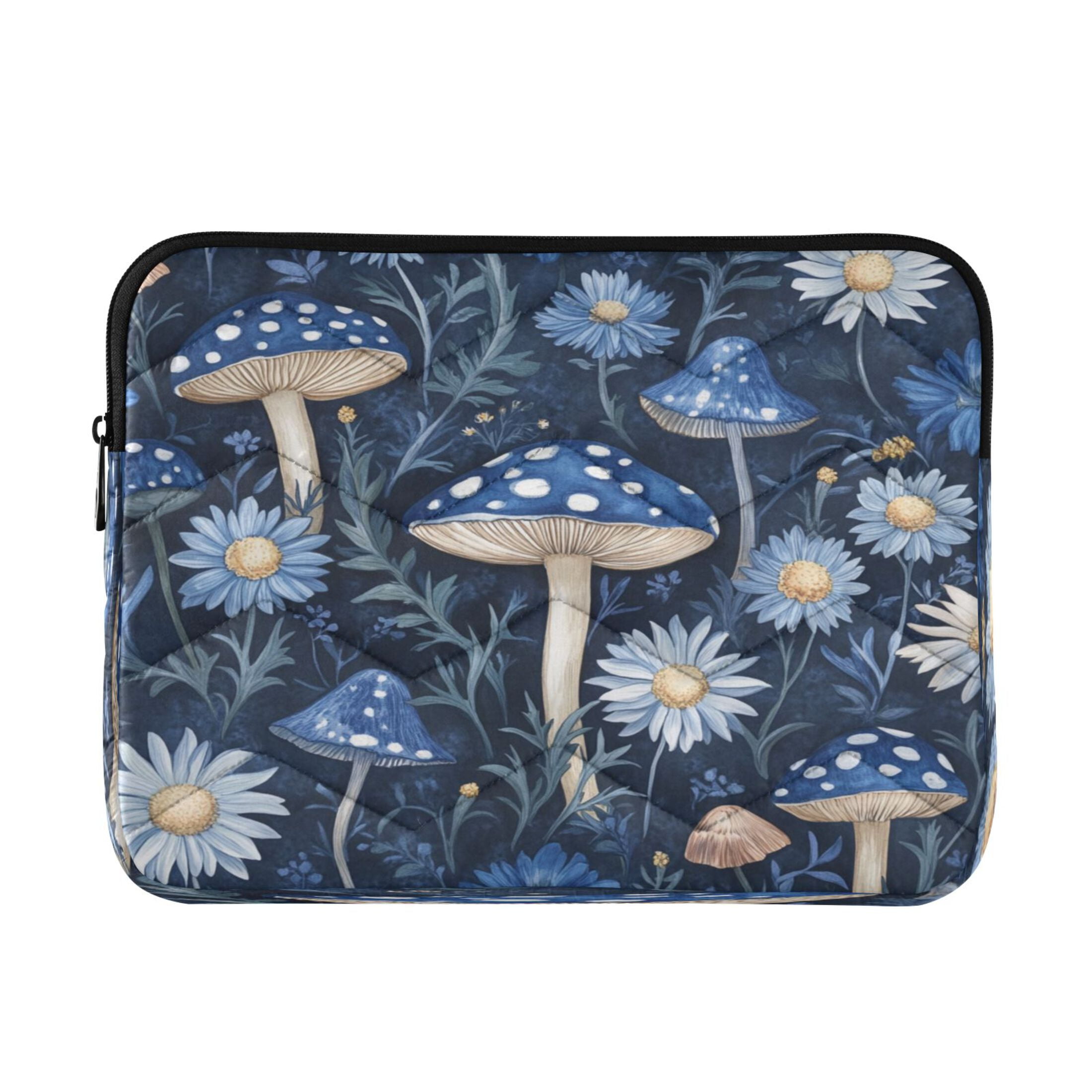 WOBOGO Blue Mushroom Laptop Sleeve 13.4 inch Lightweight Zipper Design ...