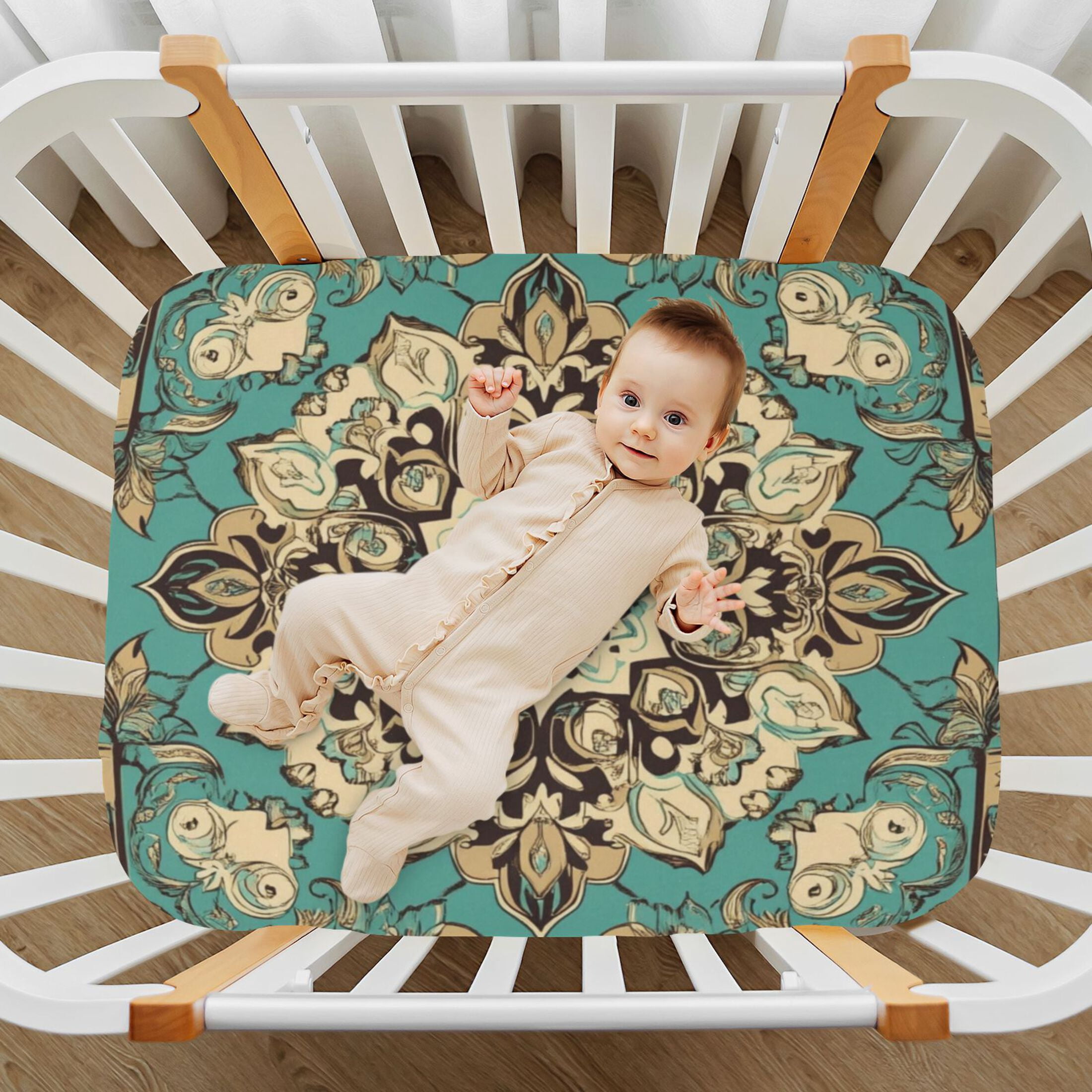 WOBOGO Bohemia Pattern Baby Crib Sheets Super Soft Microfiber Playard ...