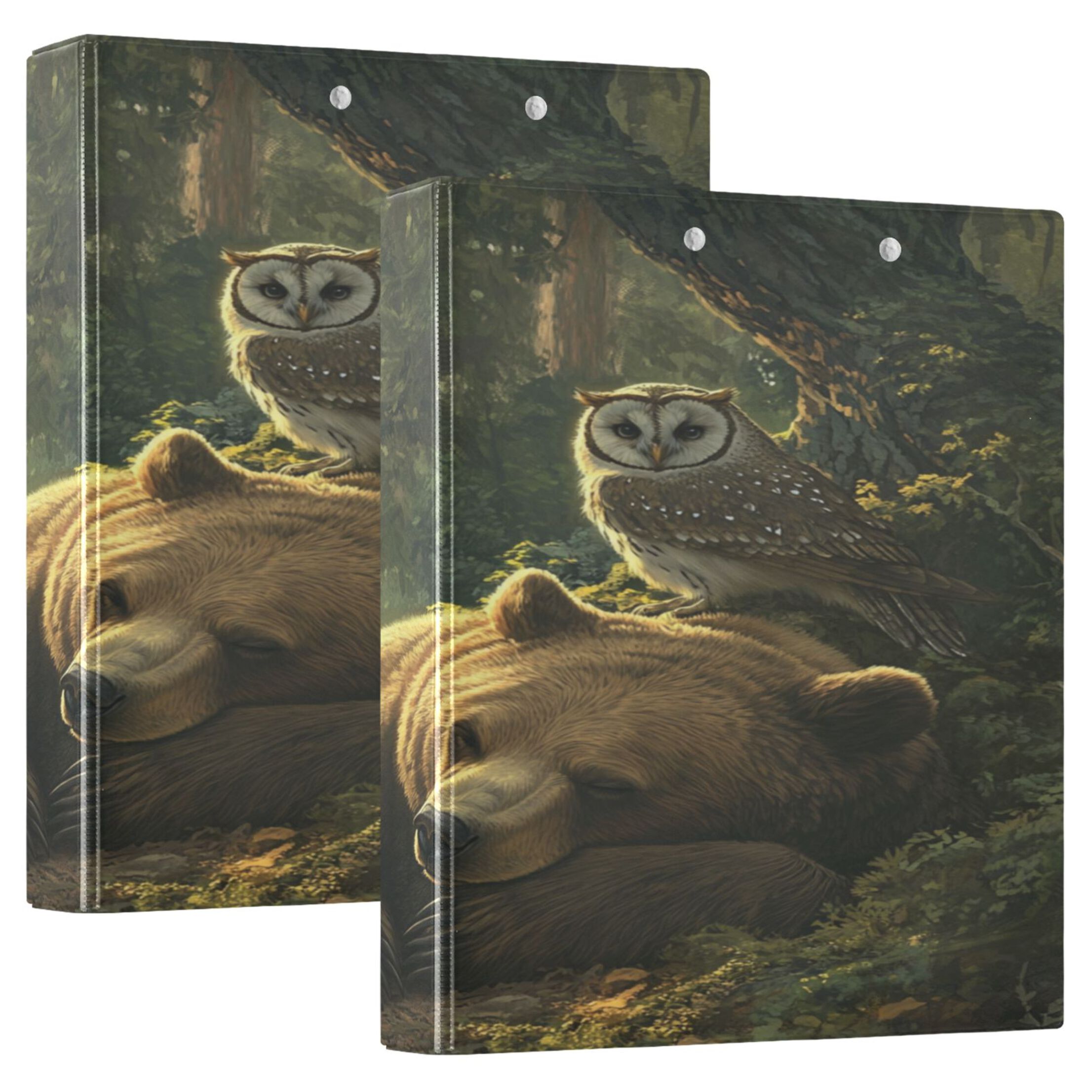 WOBOGO Brown Bear Owl Resting Together File Folders Extra Large ...