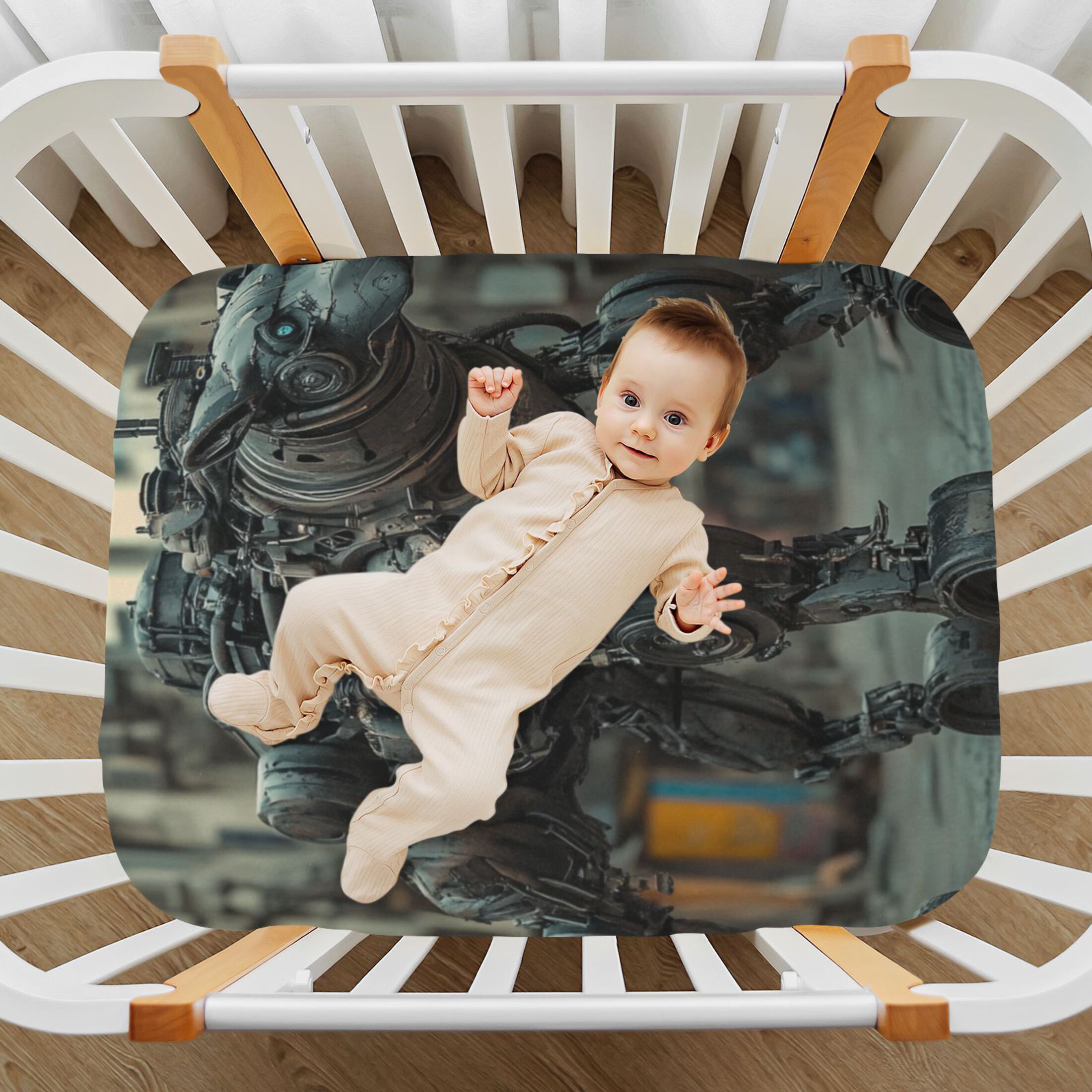 WOBOGO Bully Robot Dog Patterns Baby Crib Sheets Super Soft Microfiber ...