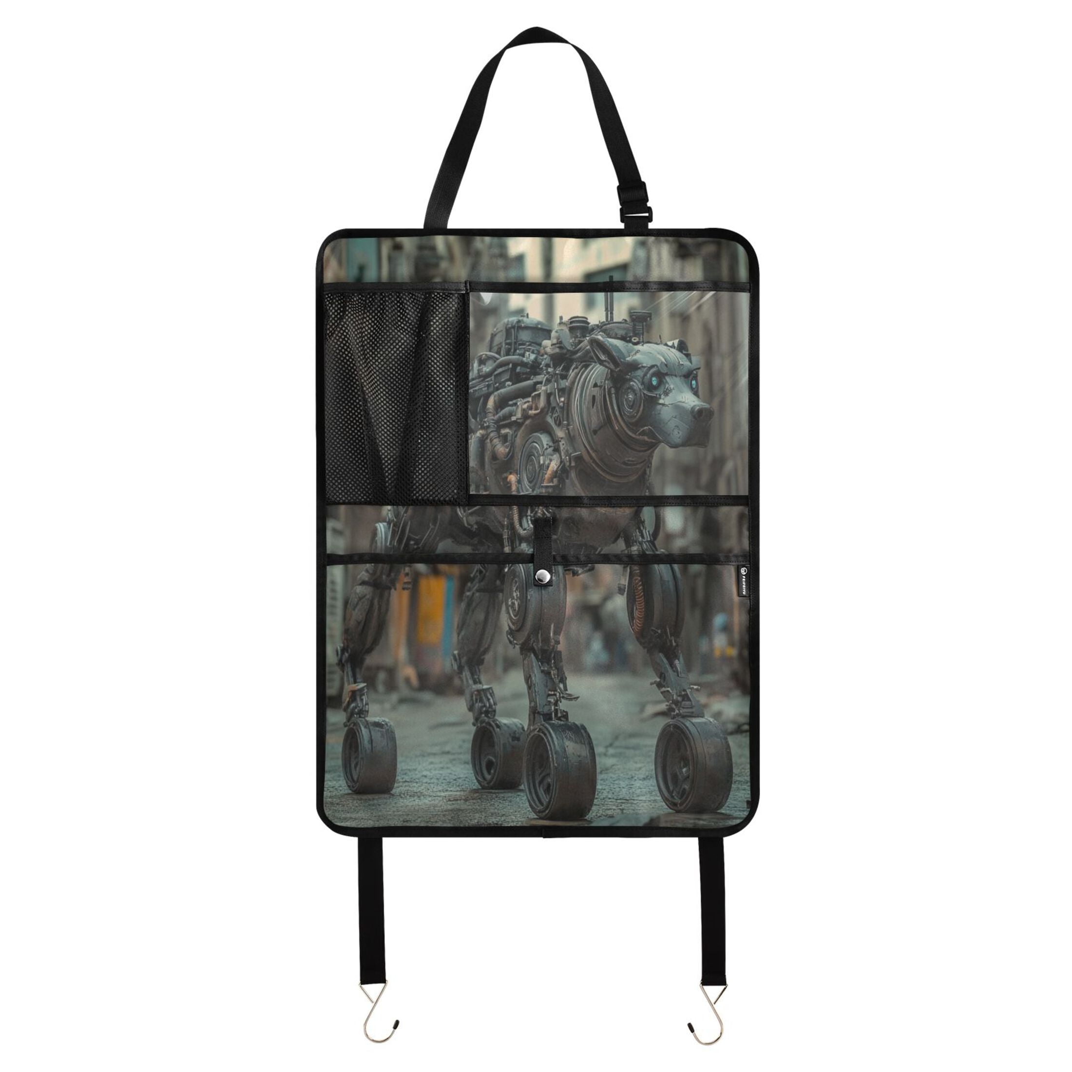 WOBOGO Bully Robot Dog Patterns Backseat Car Organizer Footed Universal ...