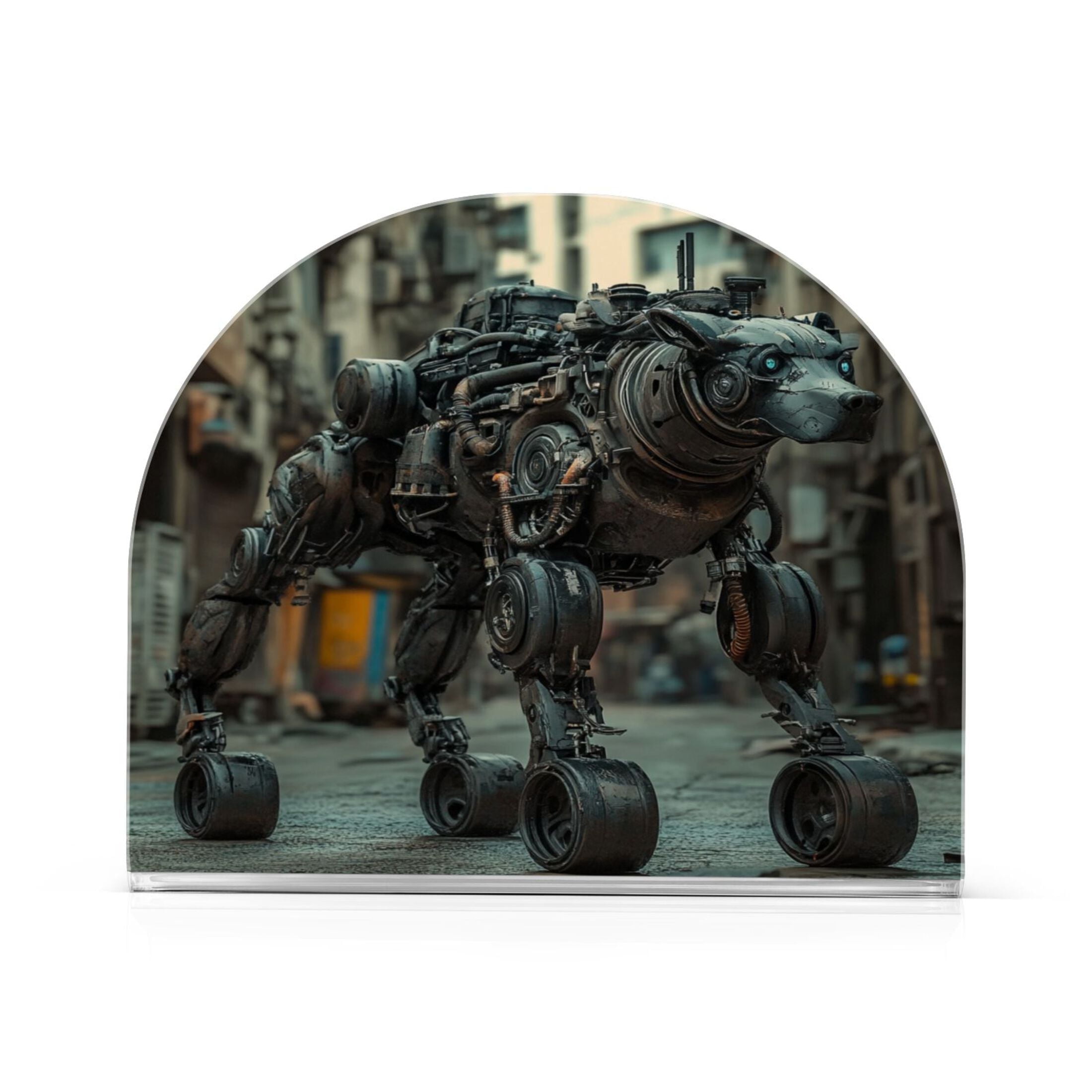 WOBOGO Bully Robot Dog Patterns Clear Acrylic Napkin Holder Kitchen ...
