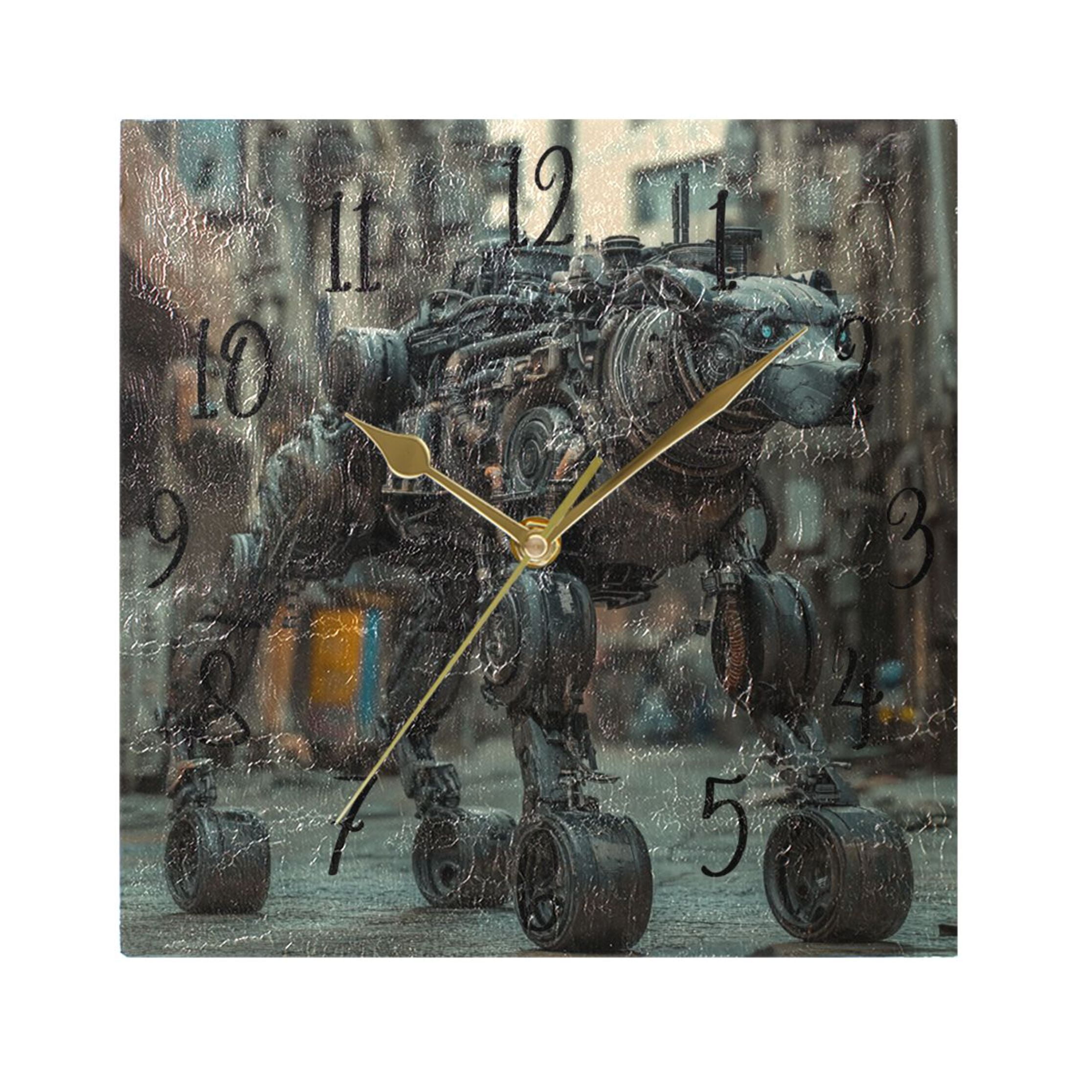 WOBOGO Bully Robot Dog Patterns Wall Clock 7.78 Inch Battery Operated ...